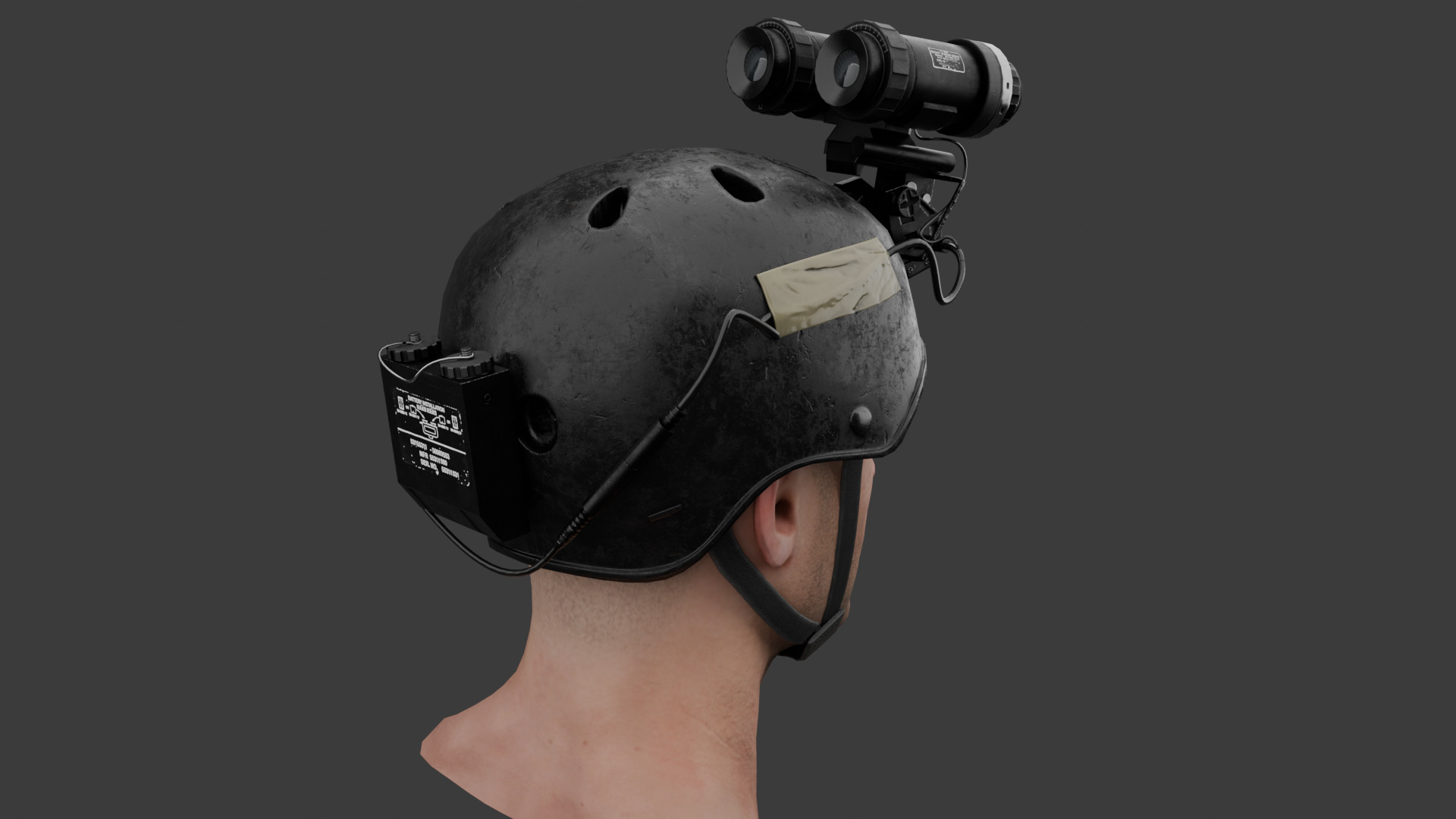 3D model Night vision and military helmet Delta force 80s 90s VR / AR ...