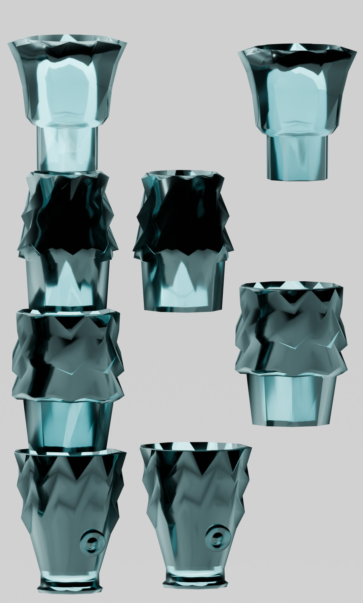 FISH FORM GLASSWARE STACKABLE GLASS 3D model 3D printable | CGTrader