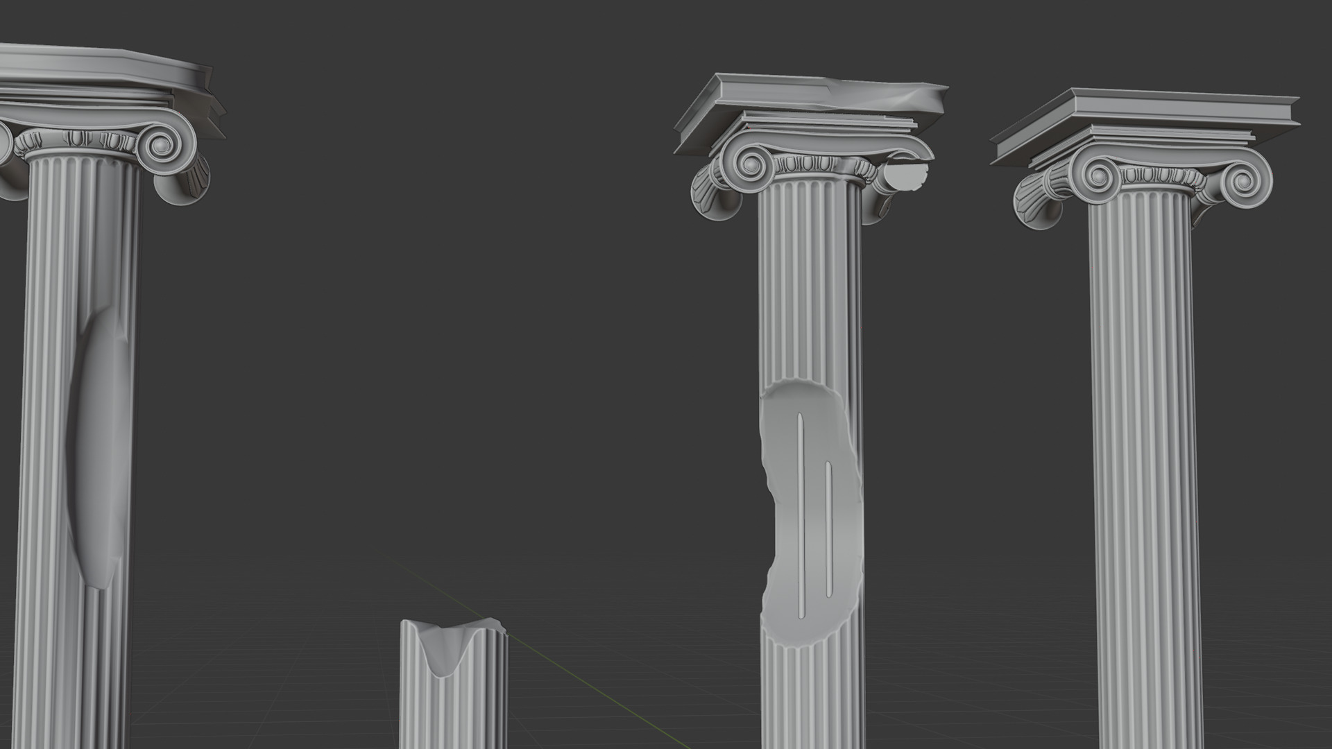 Greek Damaged Columns 3D model | CGTrader