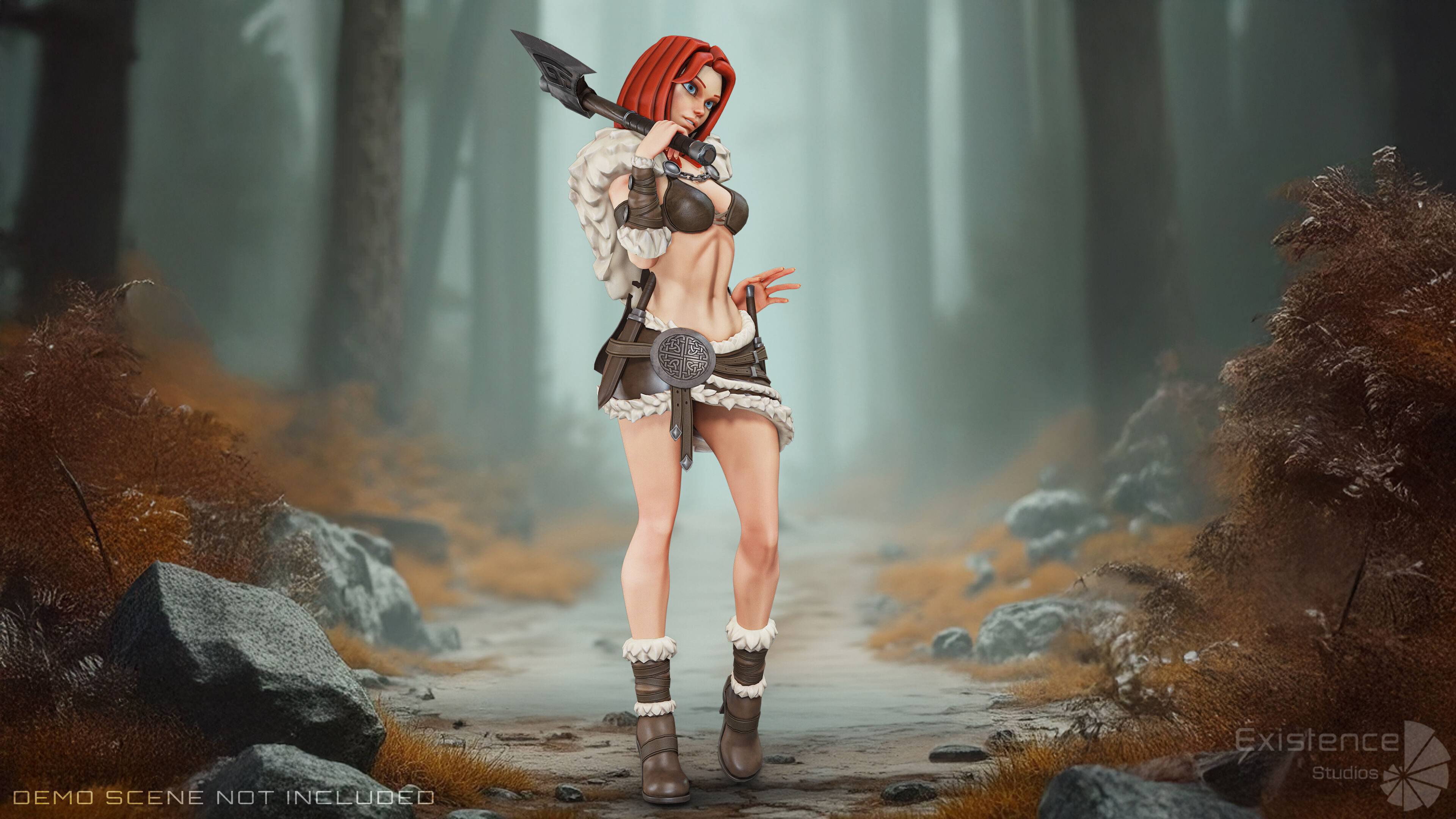 3D model Valkyrie - Mythic Asgard Battle Shieldmaiden - Fantasy Hero - 60 VR / AR / low-poly ...