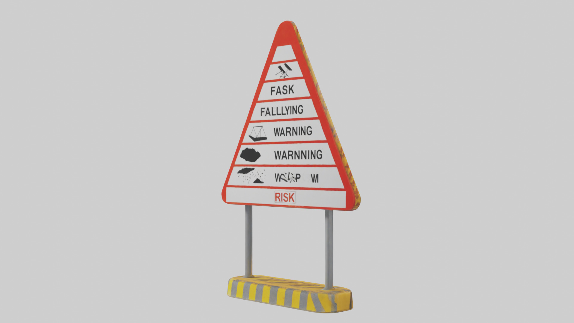 Falling Objects Risk Warning Sign model 3D model | CGTrader