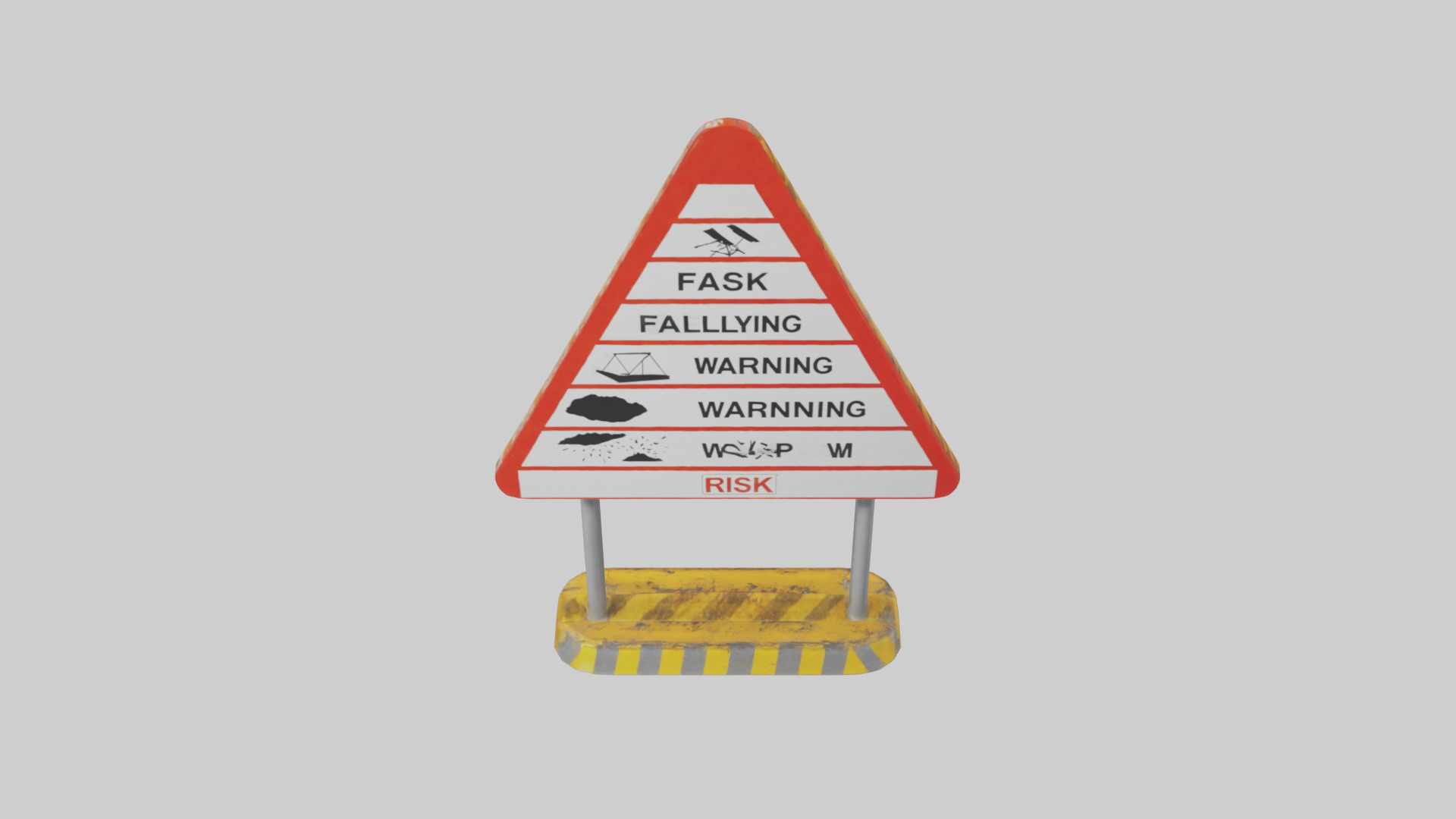 Falling Objects Risk Warning Sign model 3D model | CGTrader