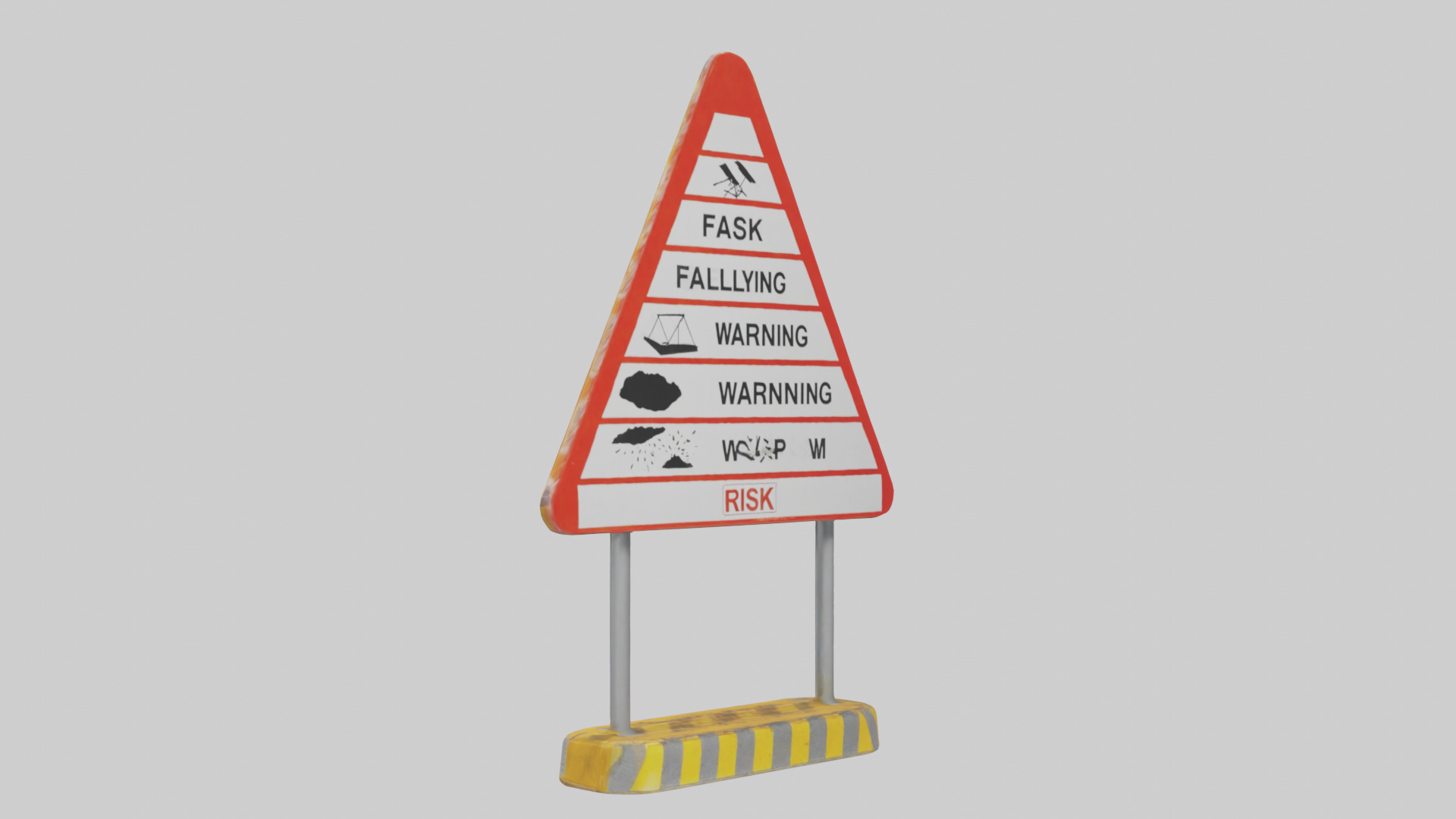 Falling Objects Risk Warning Sign model 3D model | CGTrader