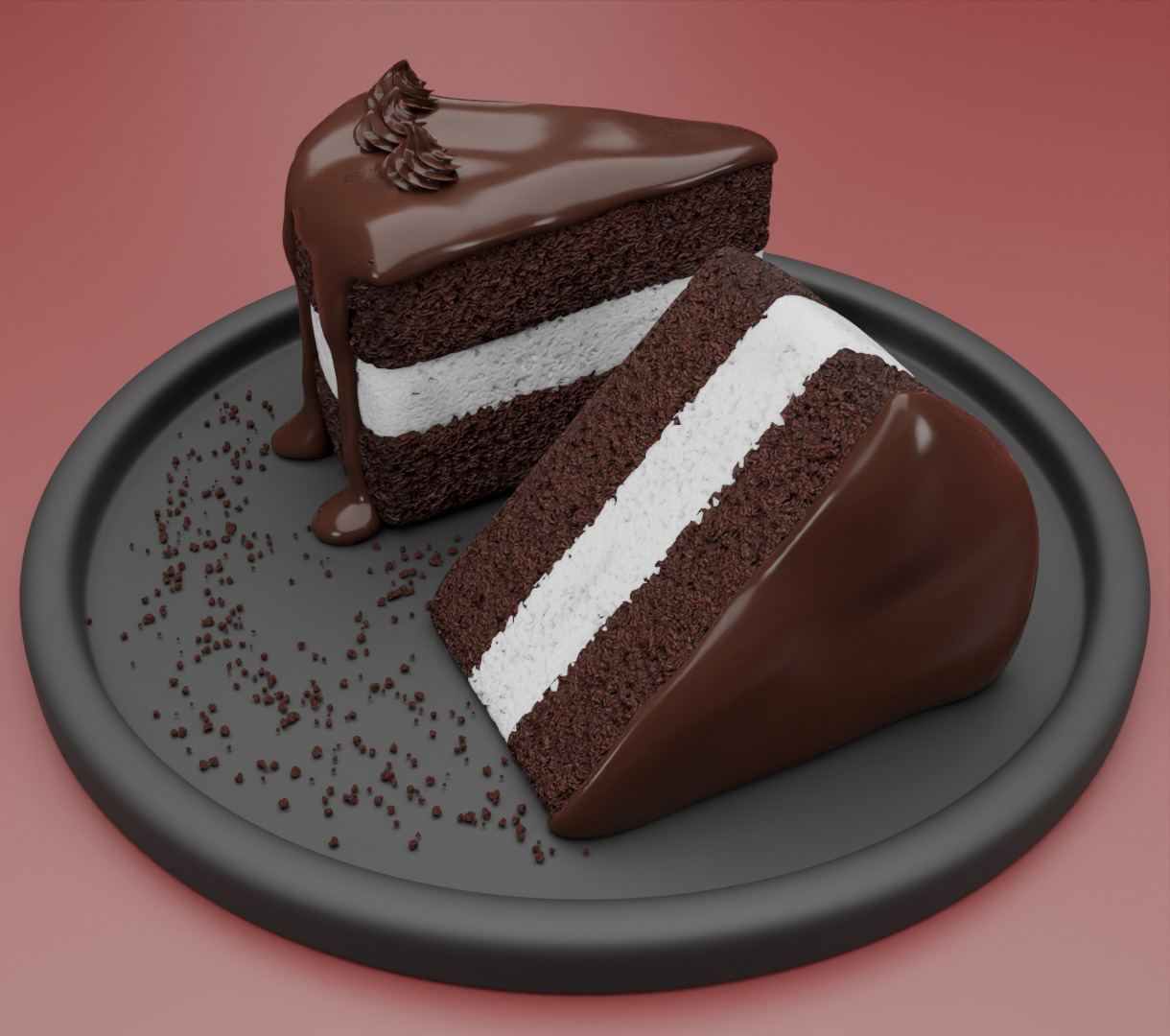 realistic chocolate cake 3D model for adversiting 3D model | CGTrader