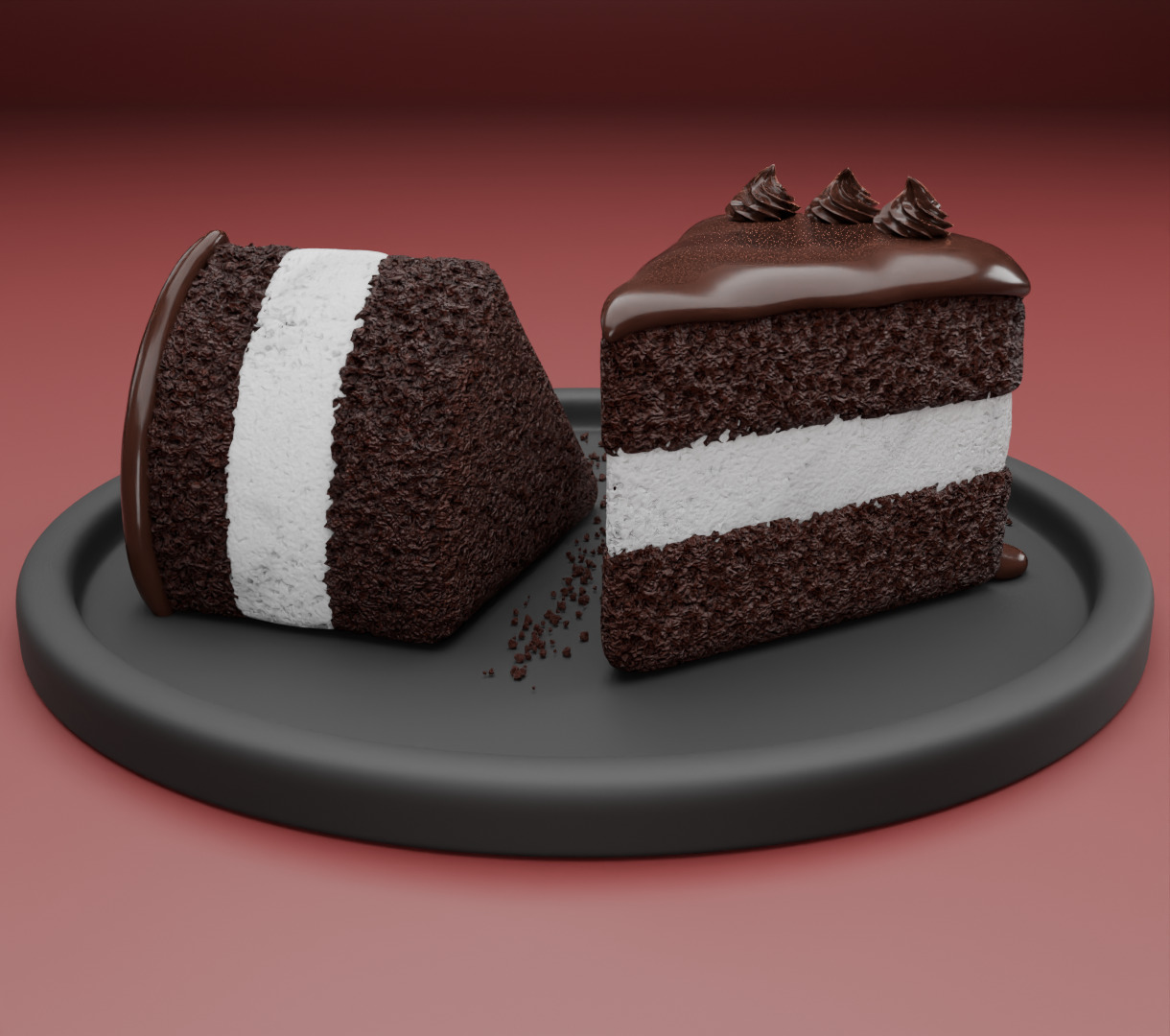 realistic chocolate cake 3D model for adversiting 3D model | CGTrader