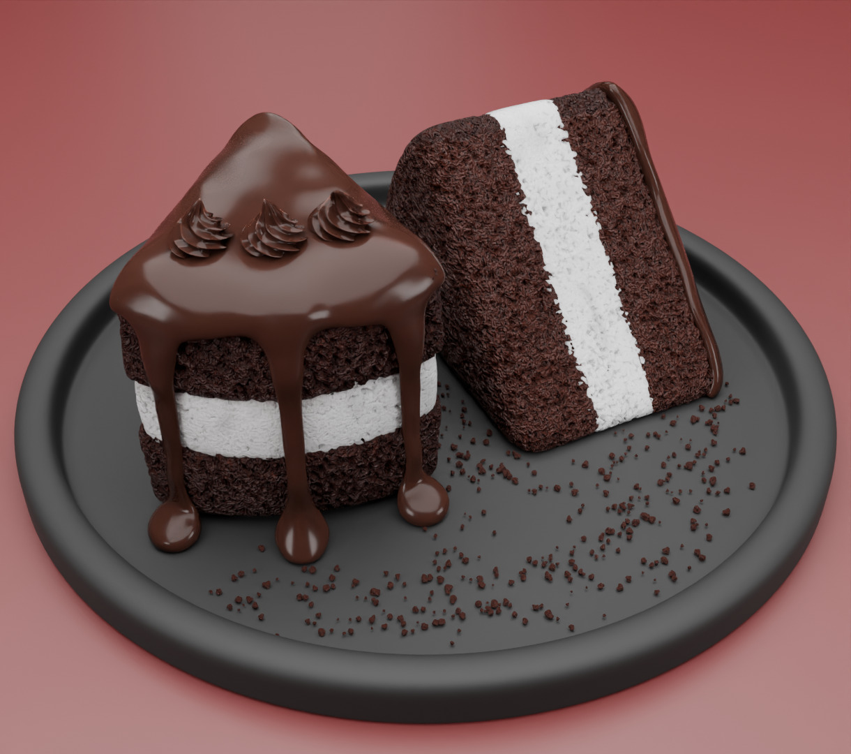 realistic chocolate cake 3D model for adversiting 3D model | CGTrader