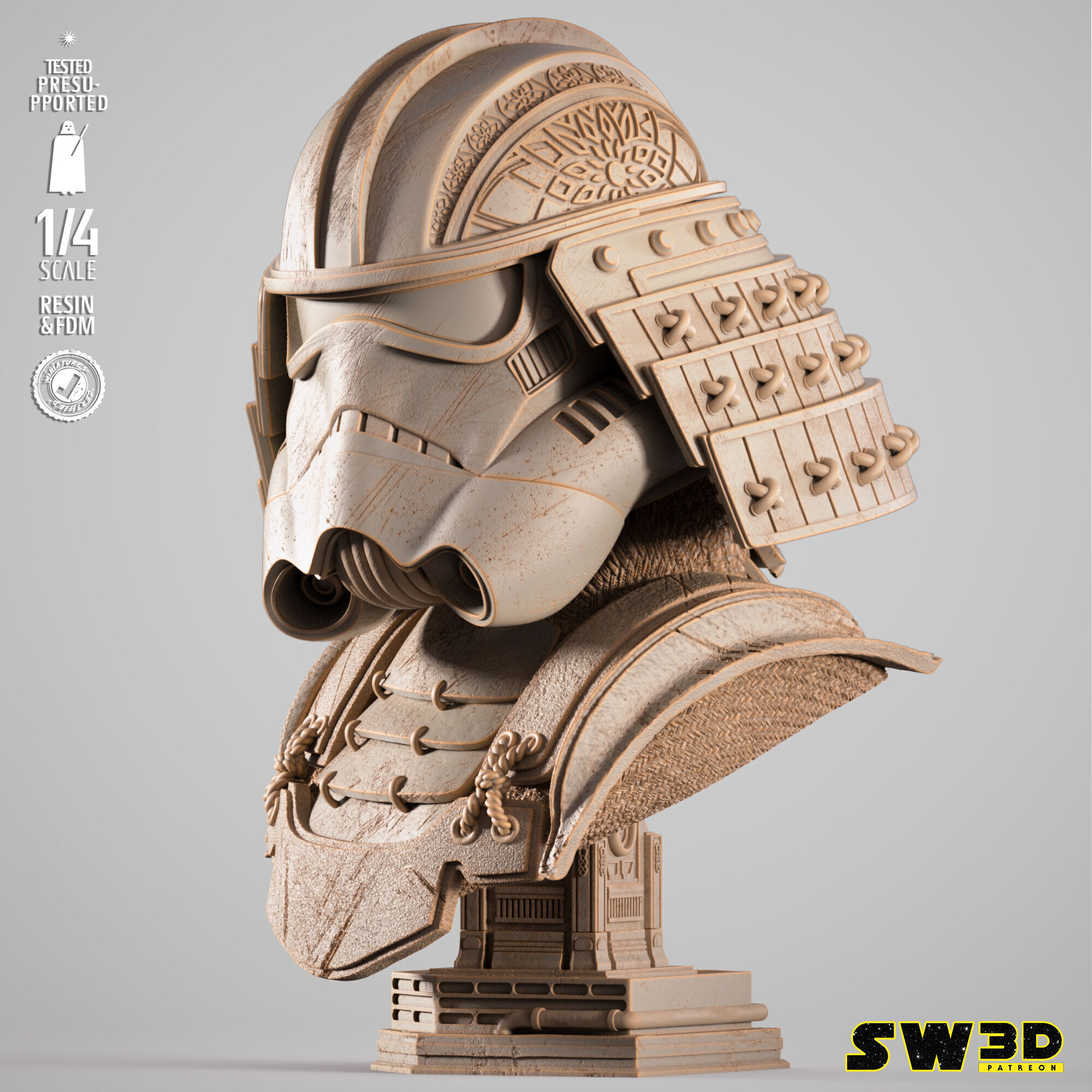 STAR WARS Stormtrooper Samurai Portrait Bust 3D model 3D printable ...