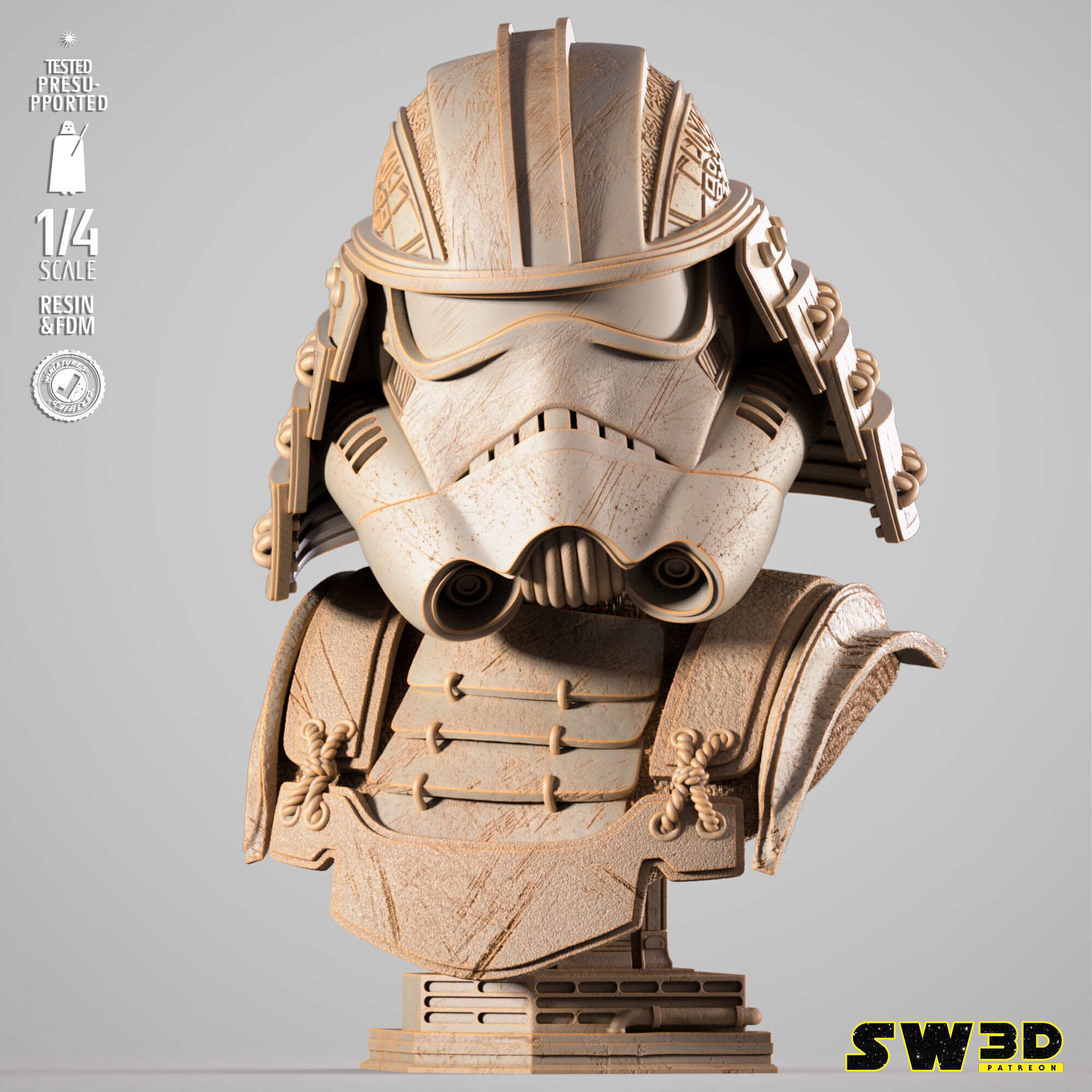 STAR WARS Stormtrooper Samurai Portrait Bust 3D model 3D printable ...