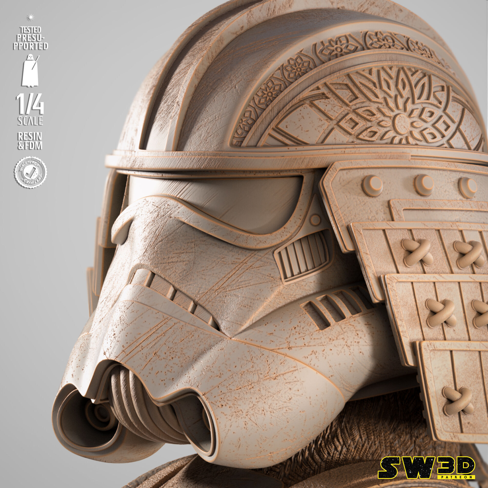 STAR WARS Stormtrooper Samurai Portrait Bust 3D model 3D printable ...