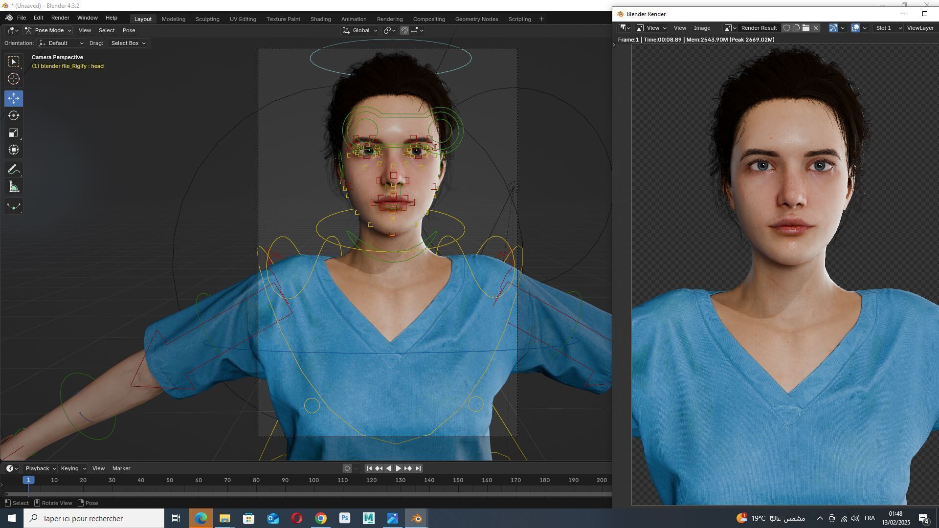 3D model Professional Nurse in Scrubs Realistic Rigged 3D Model VR / AR ...
