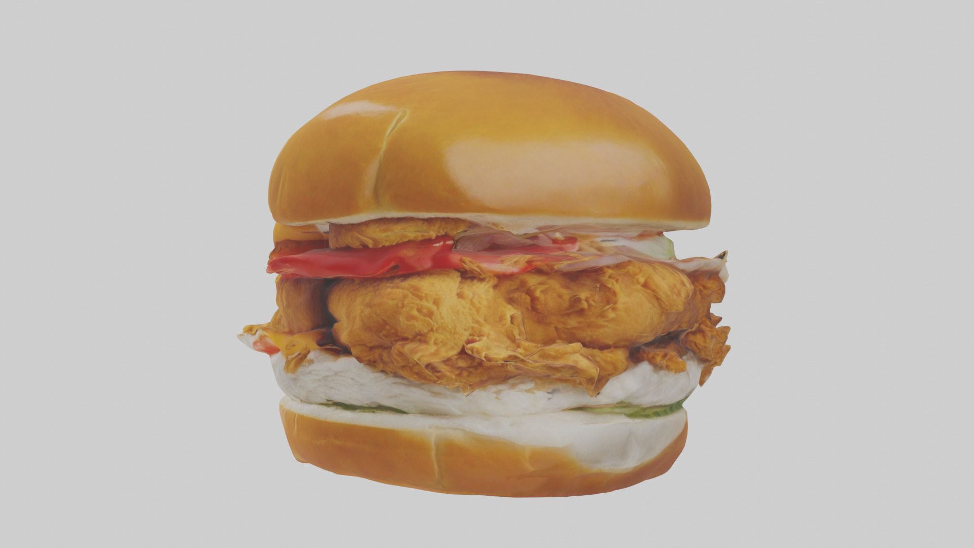 Fried chicken sandwich model 3D model | CGTrader