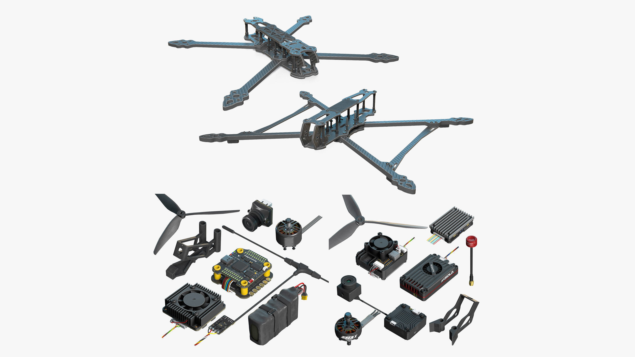 3D Model Collection FPV Drone Parts Set Vol 3 VR / AR / low-poly | CGTrader