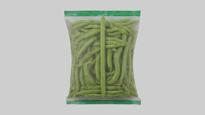 Frozen Green Beans Pack model 3D model | CGTrader