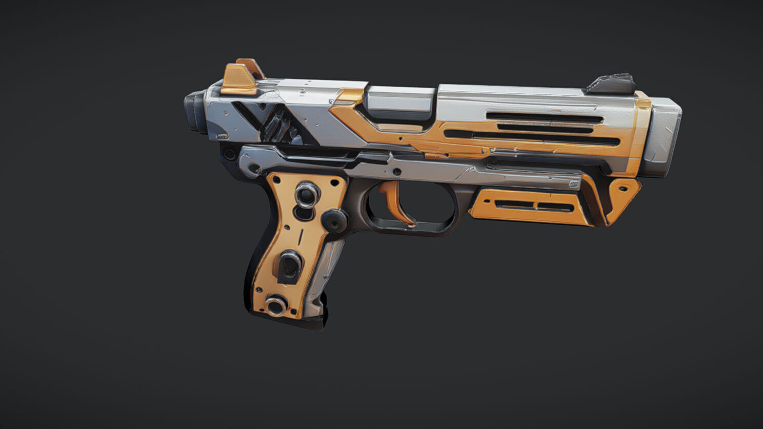 Futuristic handgun concept art 3D model | CGTrader