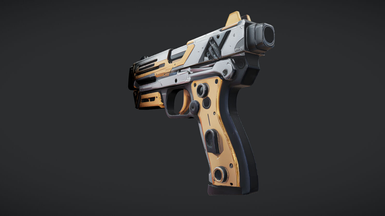 Futuristic handgun concept art 3D model | CGTrader