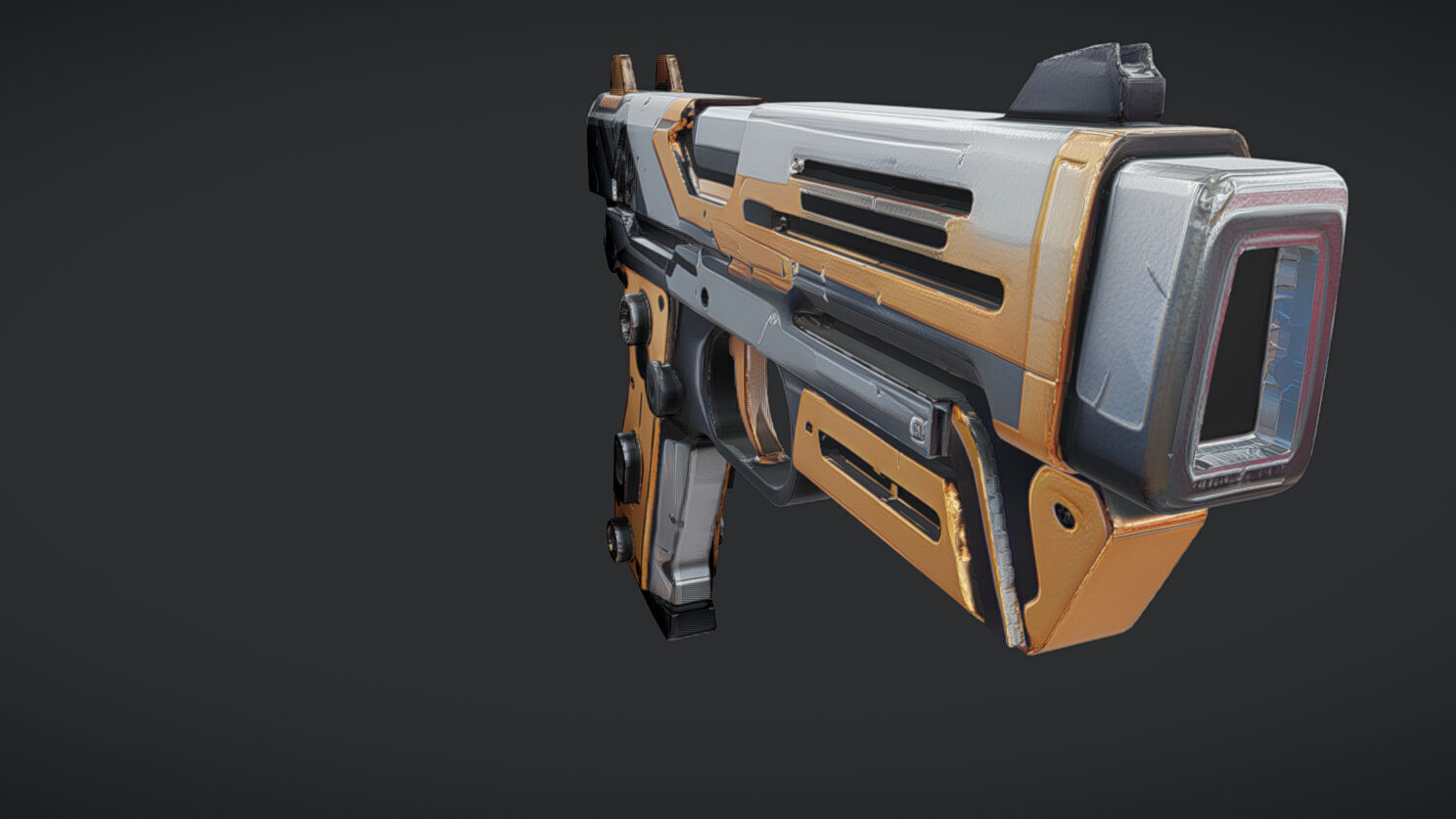Futuristic handgun concept art 3D model | CGTrader