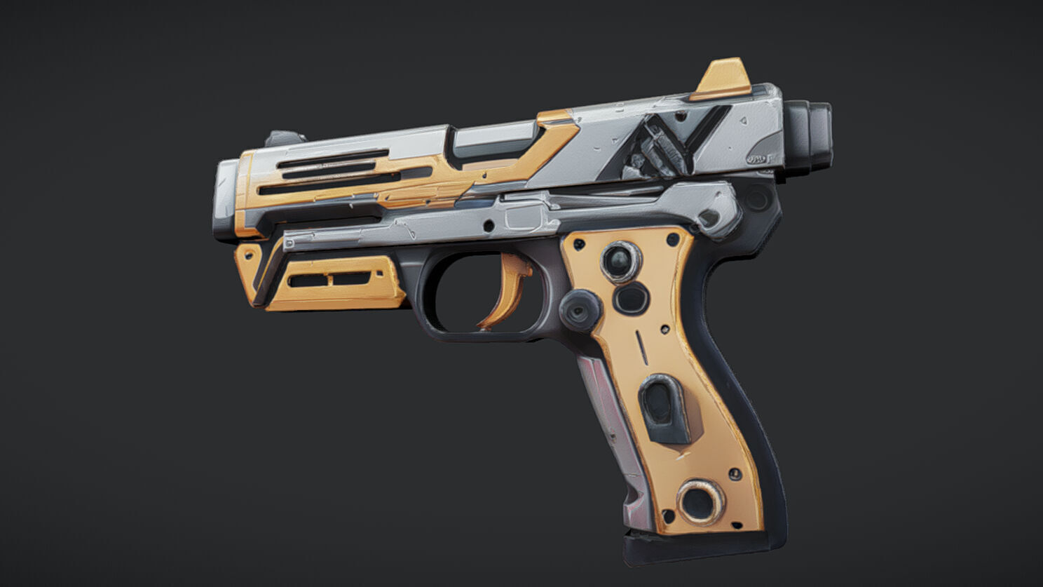 Futuristic handgun concept art 3D model | CGTrader