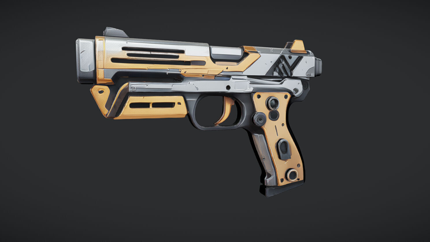 Futuristic handgun concept art 3D model | CGTrader