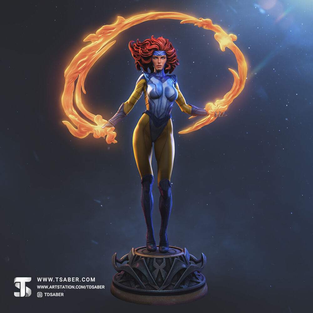 Jean Grey Statue 3D model 3D printable | CGTrader