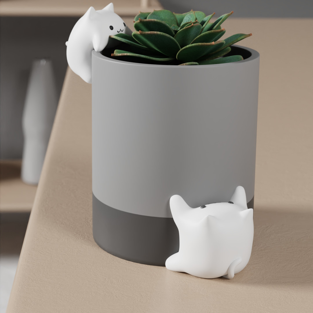 Bongo Cat Plant Pot - Plant For 3D Print 3D model 3D printable | CGTrader