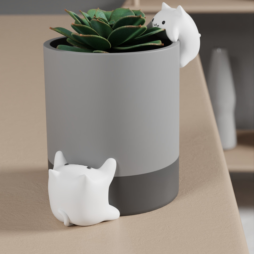Bongo Cat Plant Pot - Plant For 3D Print 3D model 3D printable | CGTrader