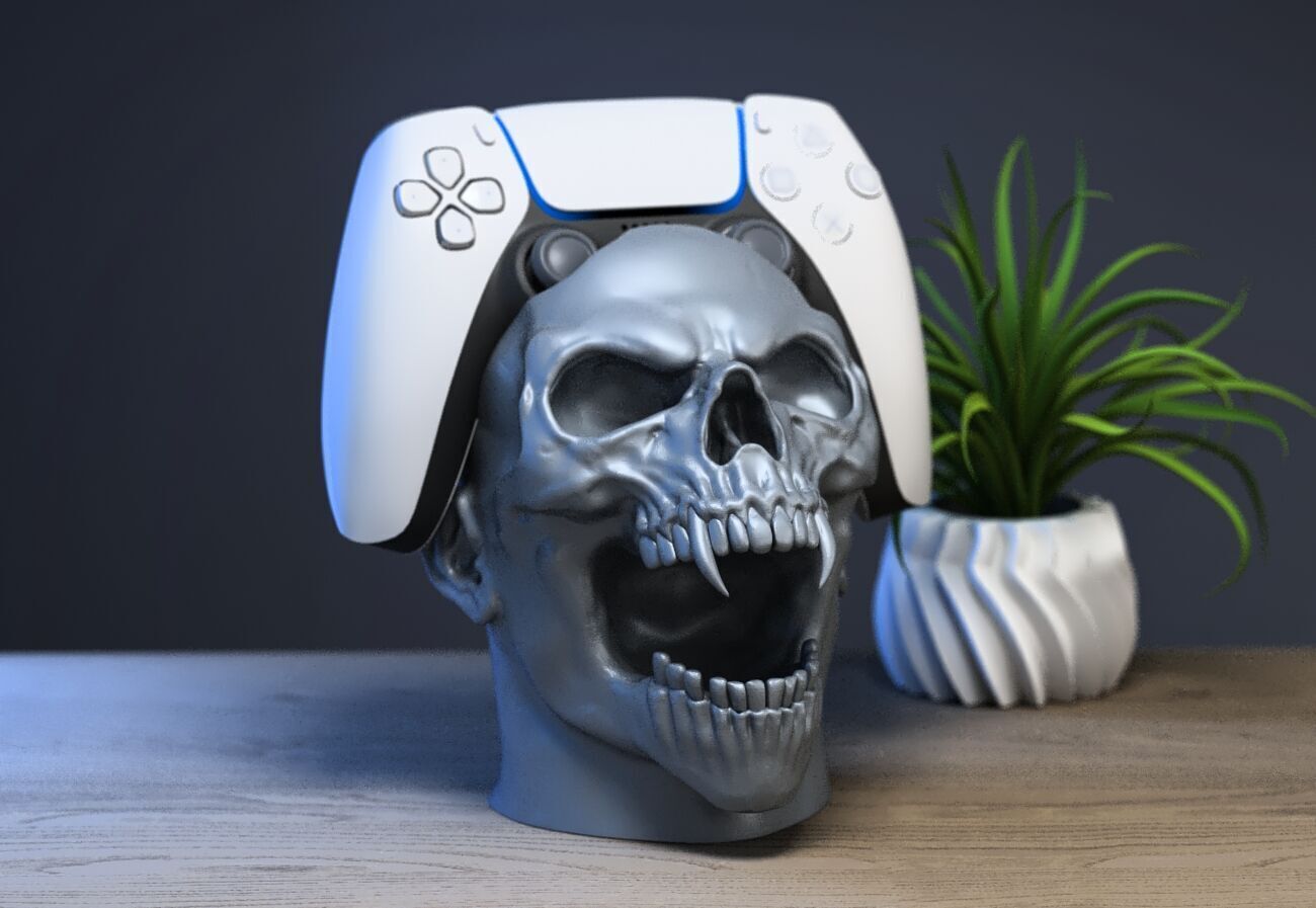 Skull scream Ps5 controller stand 3D model 3D printable | CGTrader
