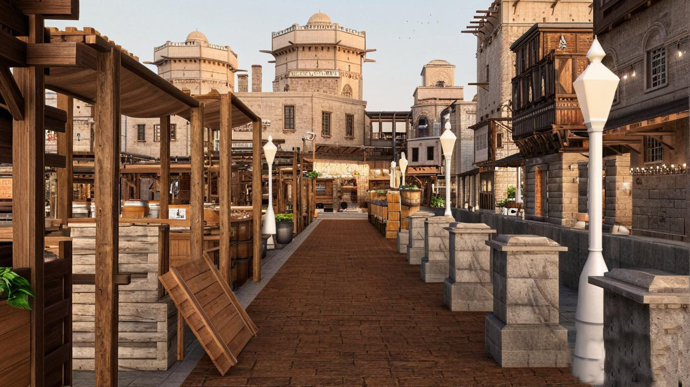 3D model Ancient City Bundle 3D Model of Rome Bazaar City VR / AR / low ...