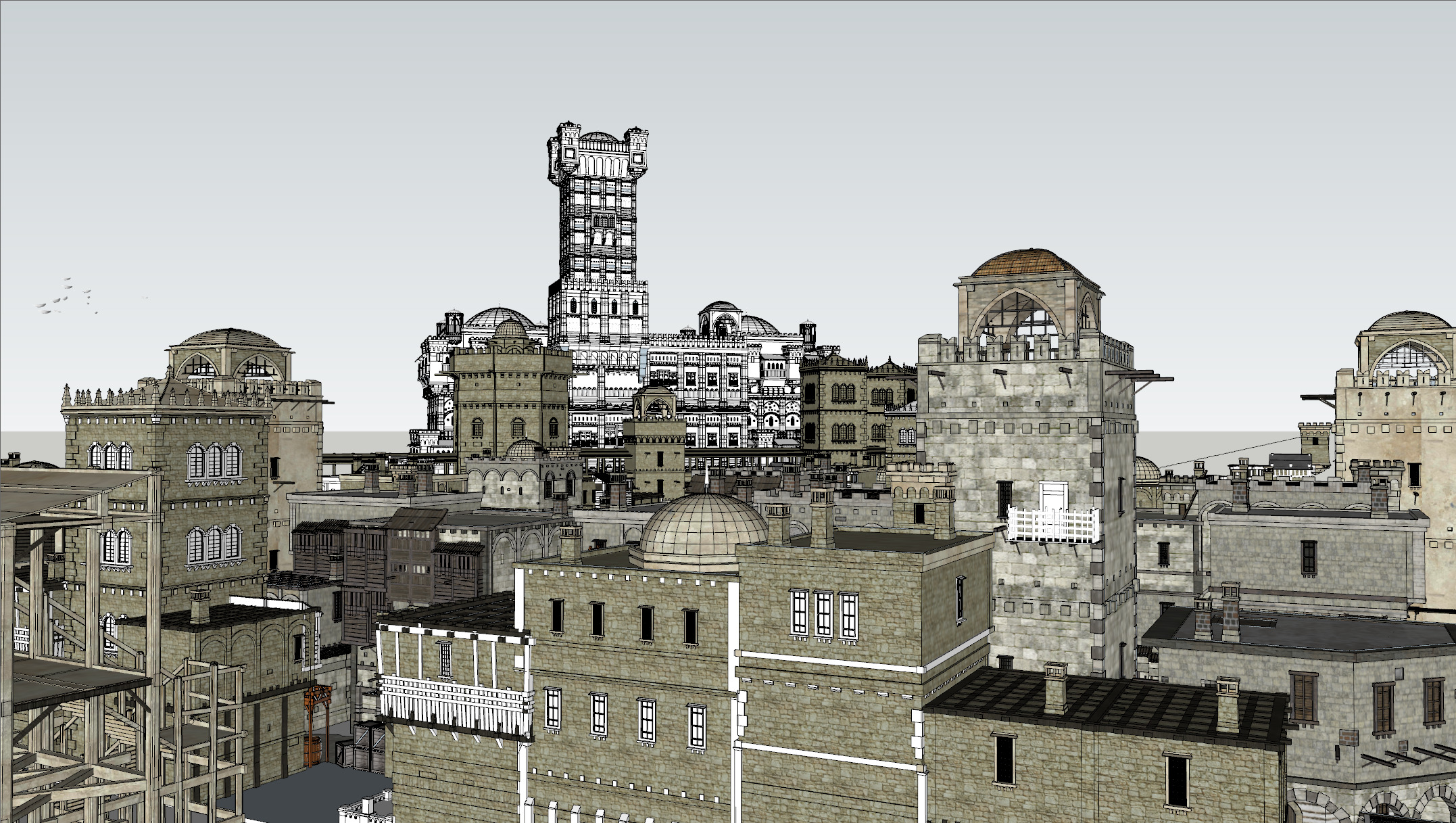 3D model Ancient City Bundle 3D Model of Rome Bazaar City VR / AR / low ...