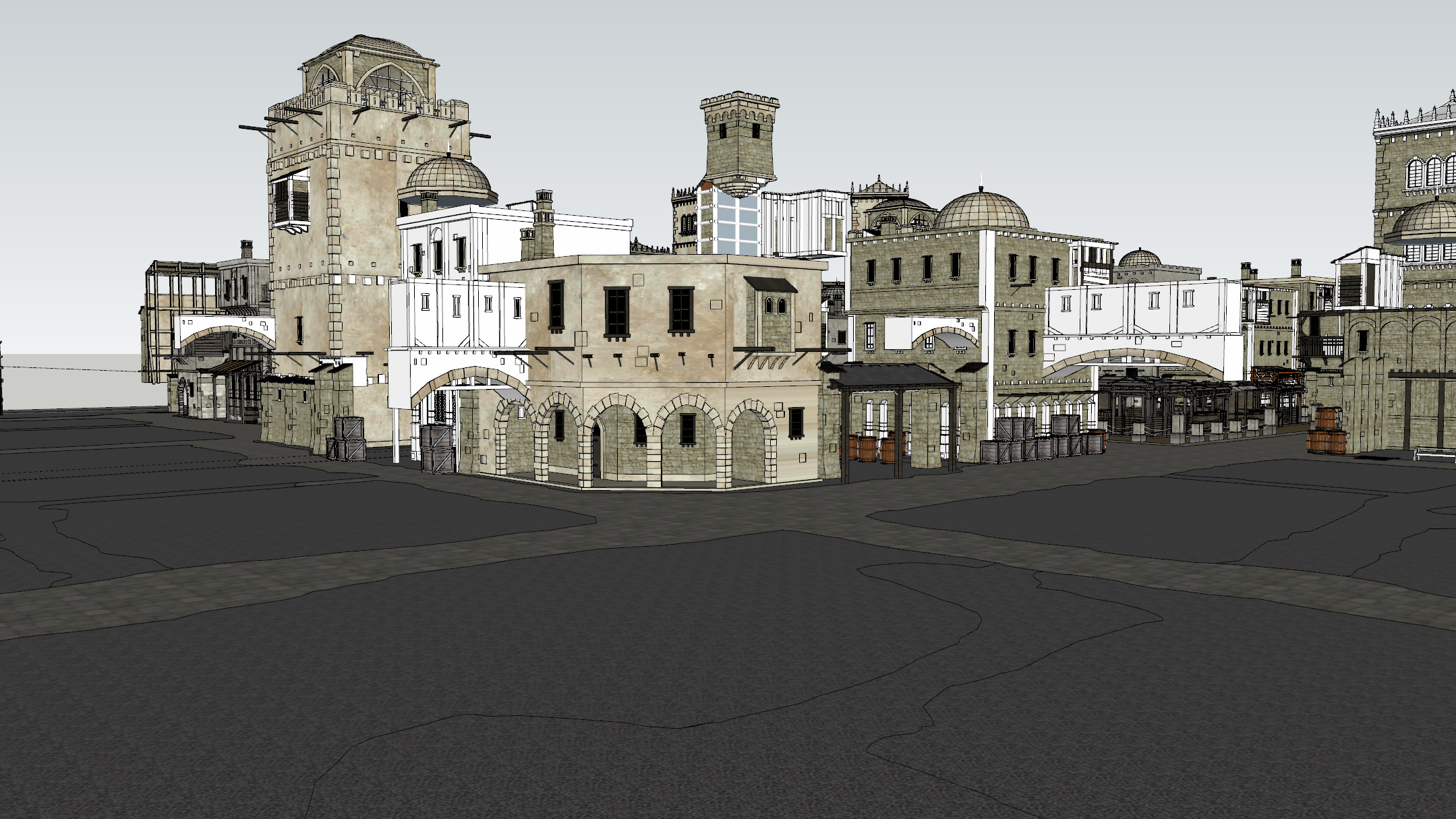3D model Ancient City Bundle 3D Model of Rome Bazaar City VR / AR / low ...