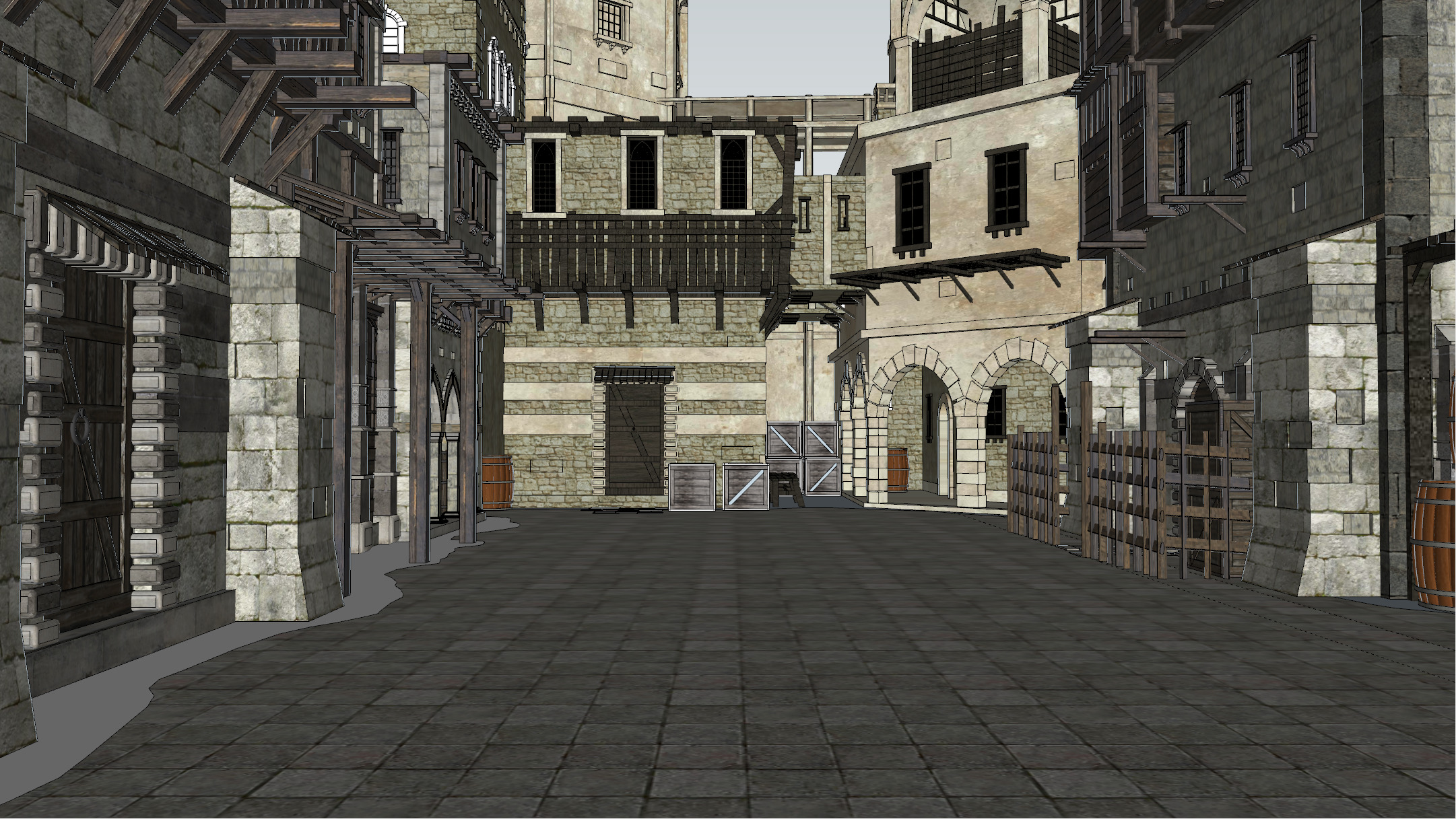 3D model Ancient City Bundle 3D Model of Rome Bazaar City VR / AR / low ...