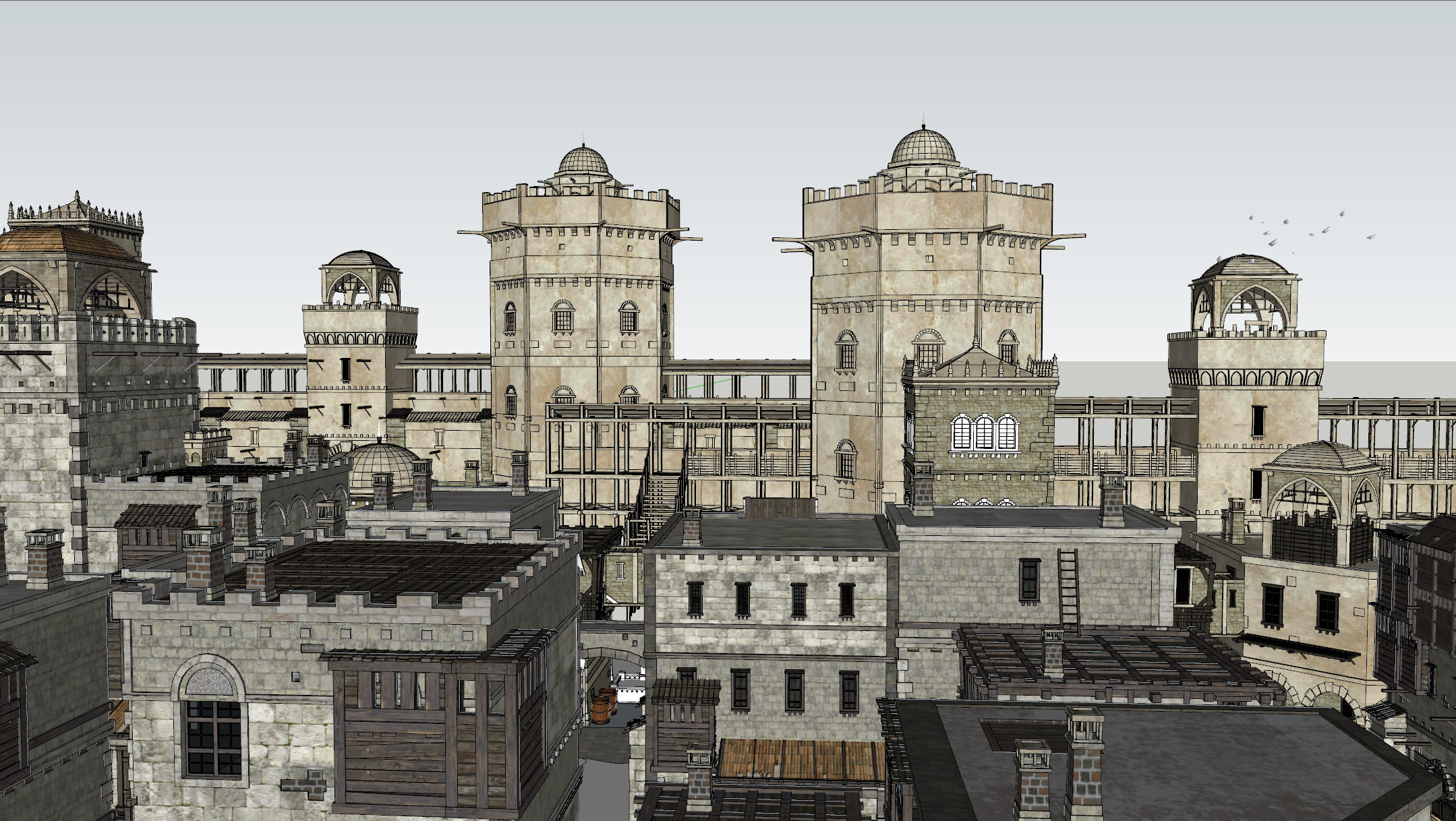 3D model Ancient City Bundle 3D Model of Rome Bazaar City VR / AR / low ...