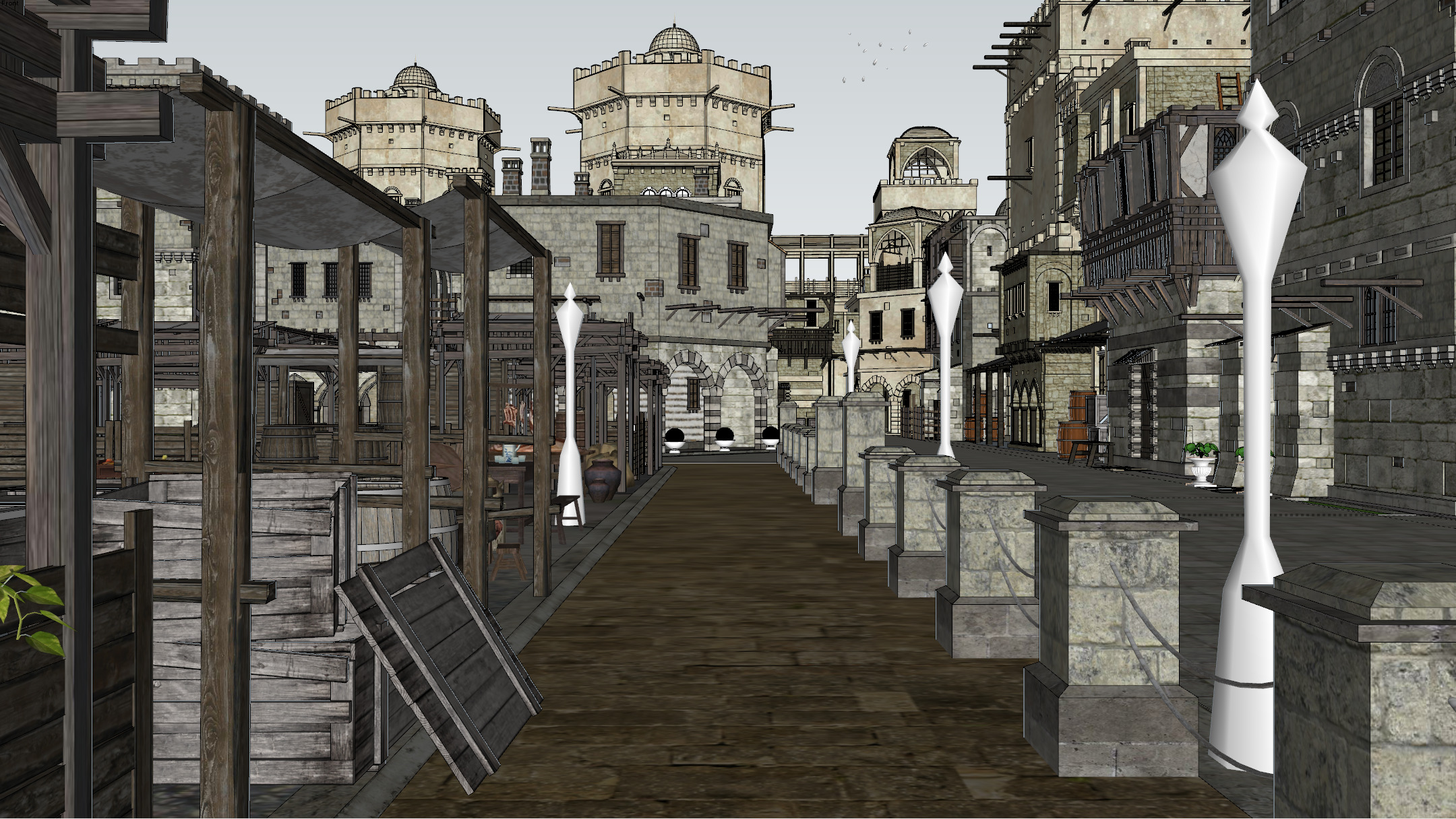 3D model Ancient City Bundle 3D Model of Rome Bazaar City VR / AR / low ...
