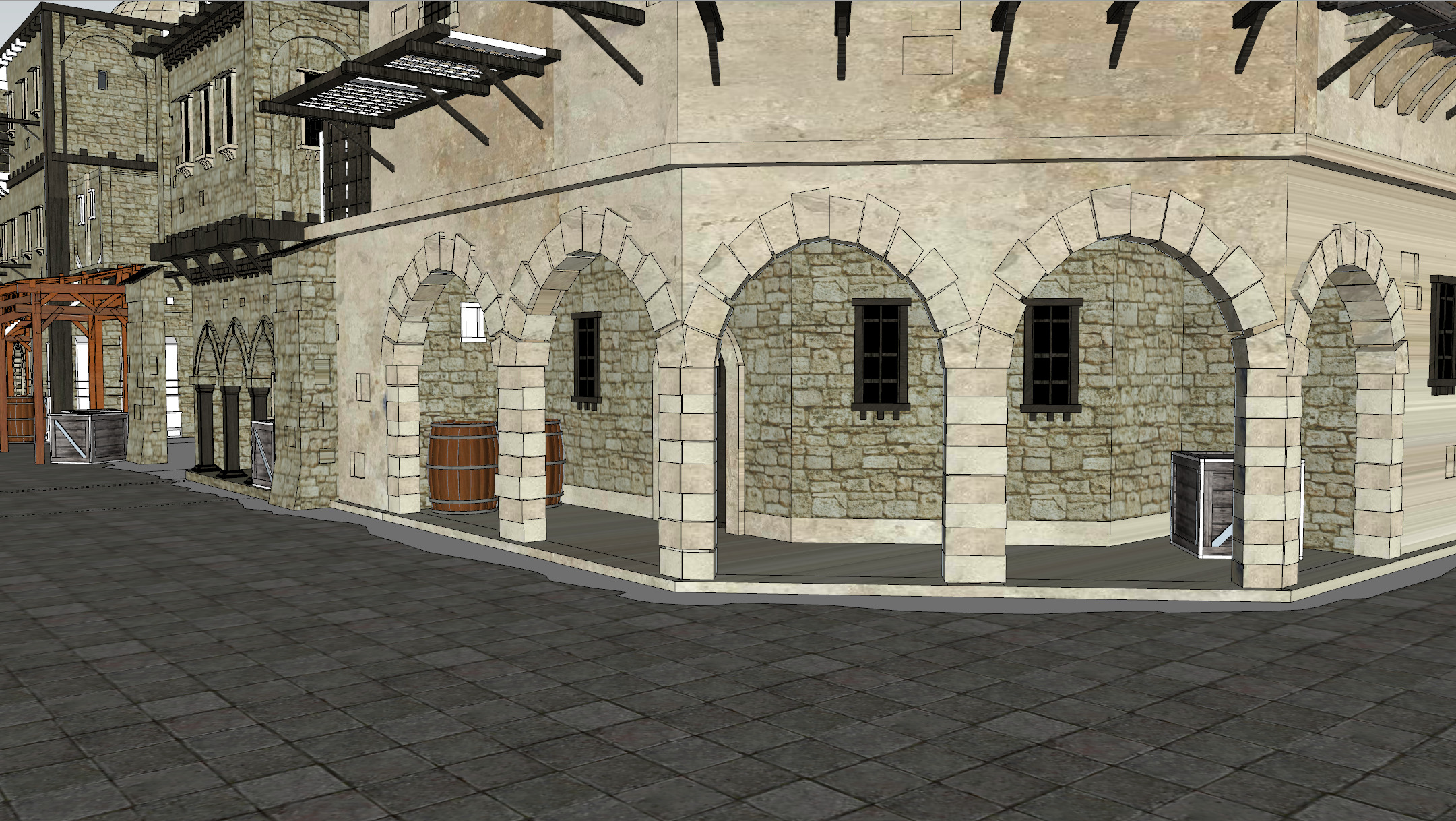 3D model Ancient City Bundle 3D Model of Rome Bazaar City VR / AR / low ...