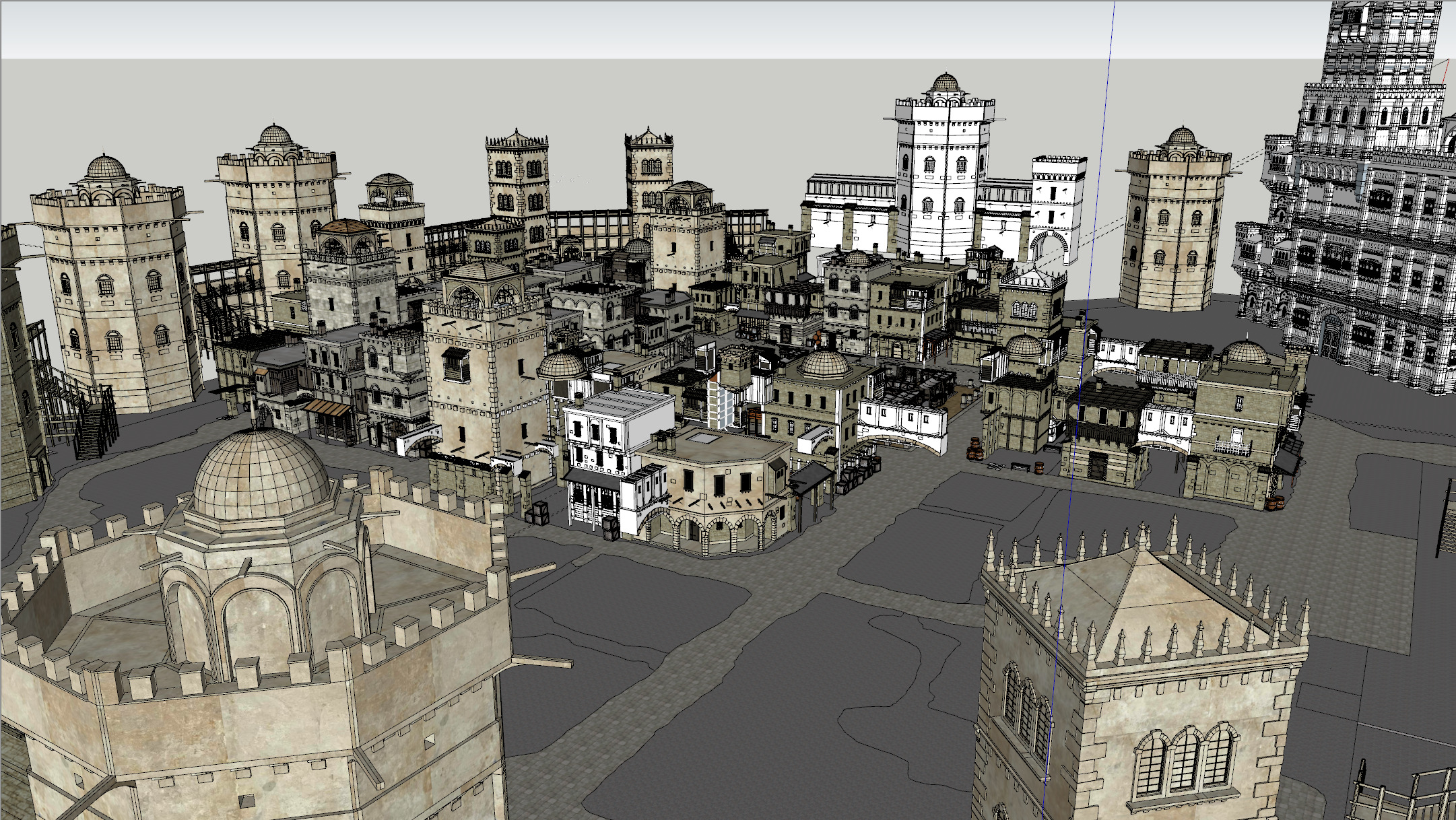 3D model Ancient City Bundle 3D Model of Rome Bazaar City VR / AR / low ...