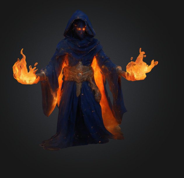 Arcane Flame Wizard 3D model | CGTrader
