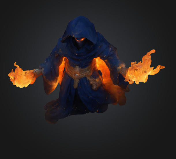 Arcane Flame Wizard 3D model | CGTrader