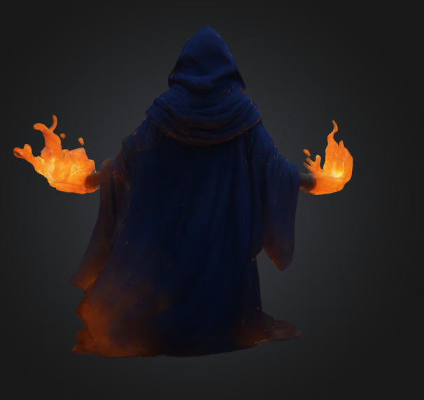 Arcane Flame Wizard 3D model | CGTrader