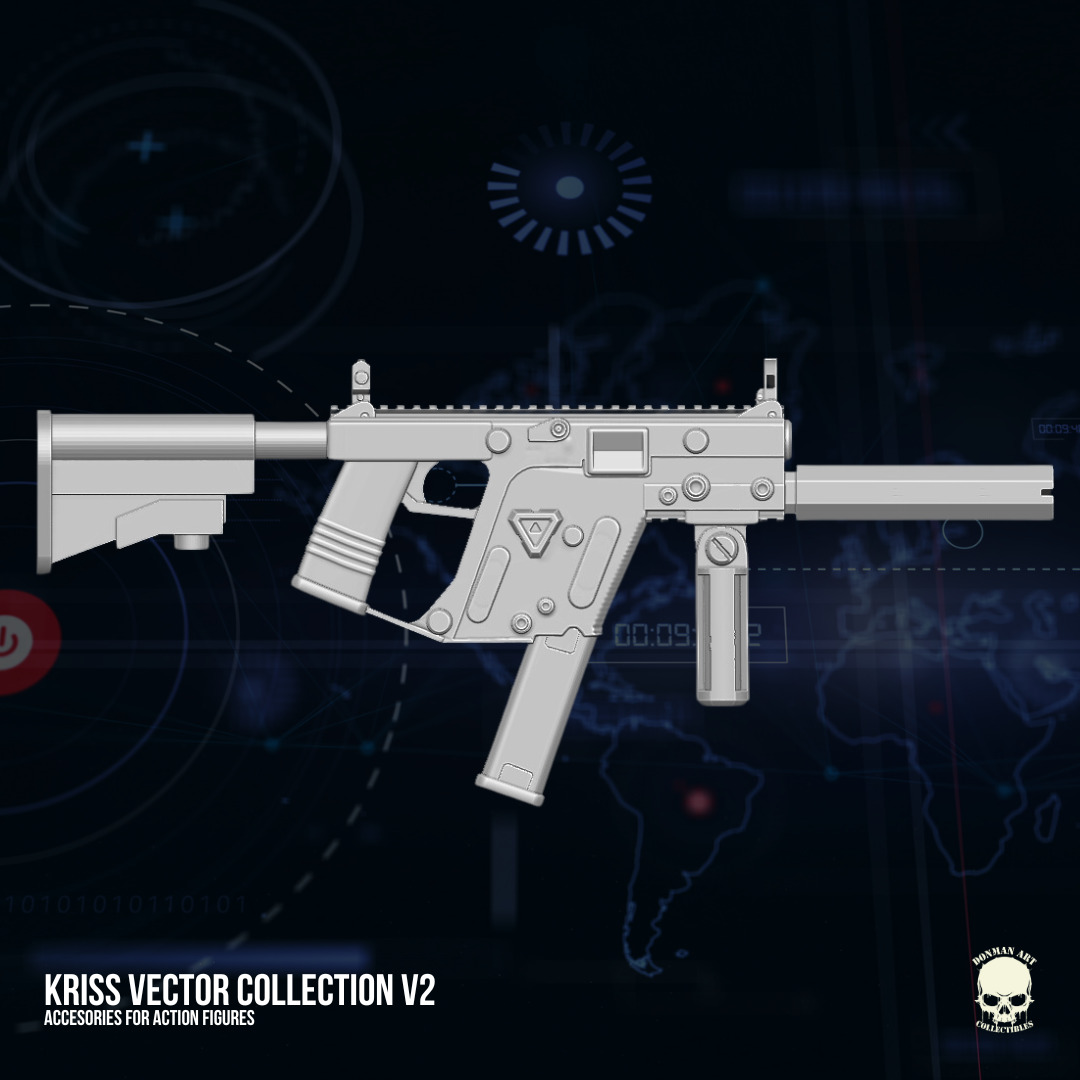 Kriss Vector V2 3D printables for action figures 3D model 3D printable ...