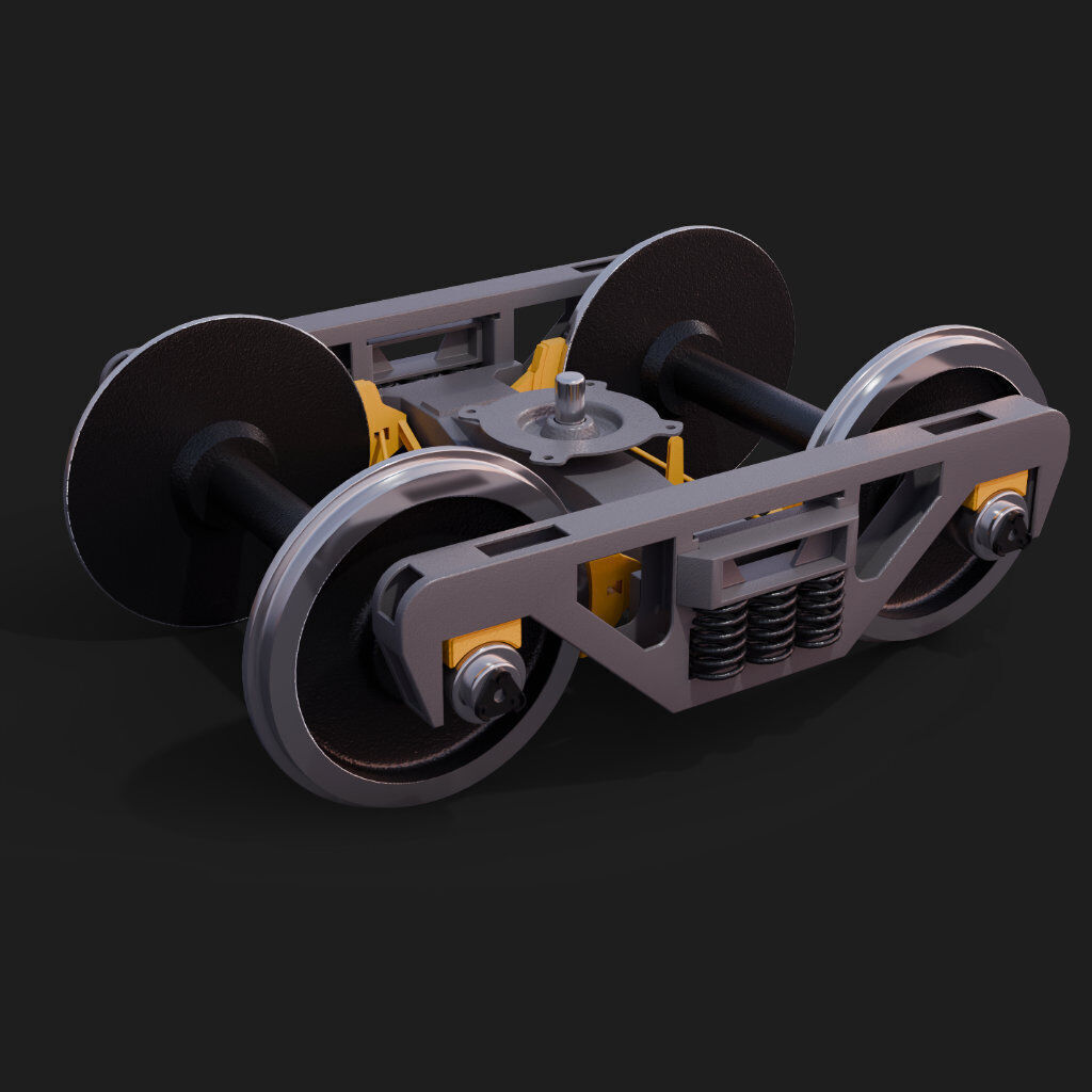 rail truck bogie or railroad wheel truck 3d model 3D model | CGTrader
