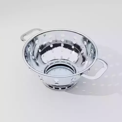 Stainless Steel Colander Kitchen Strainer free VR / AR / low-poly 3D ...