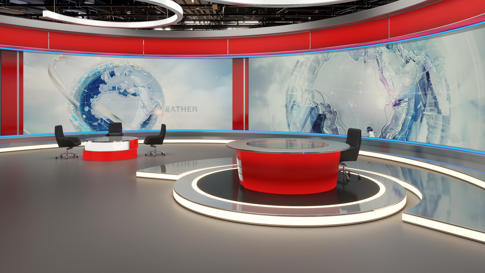 TV Studio News Set 3D model | CGTrader