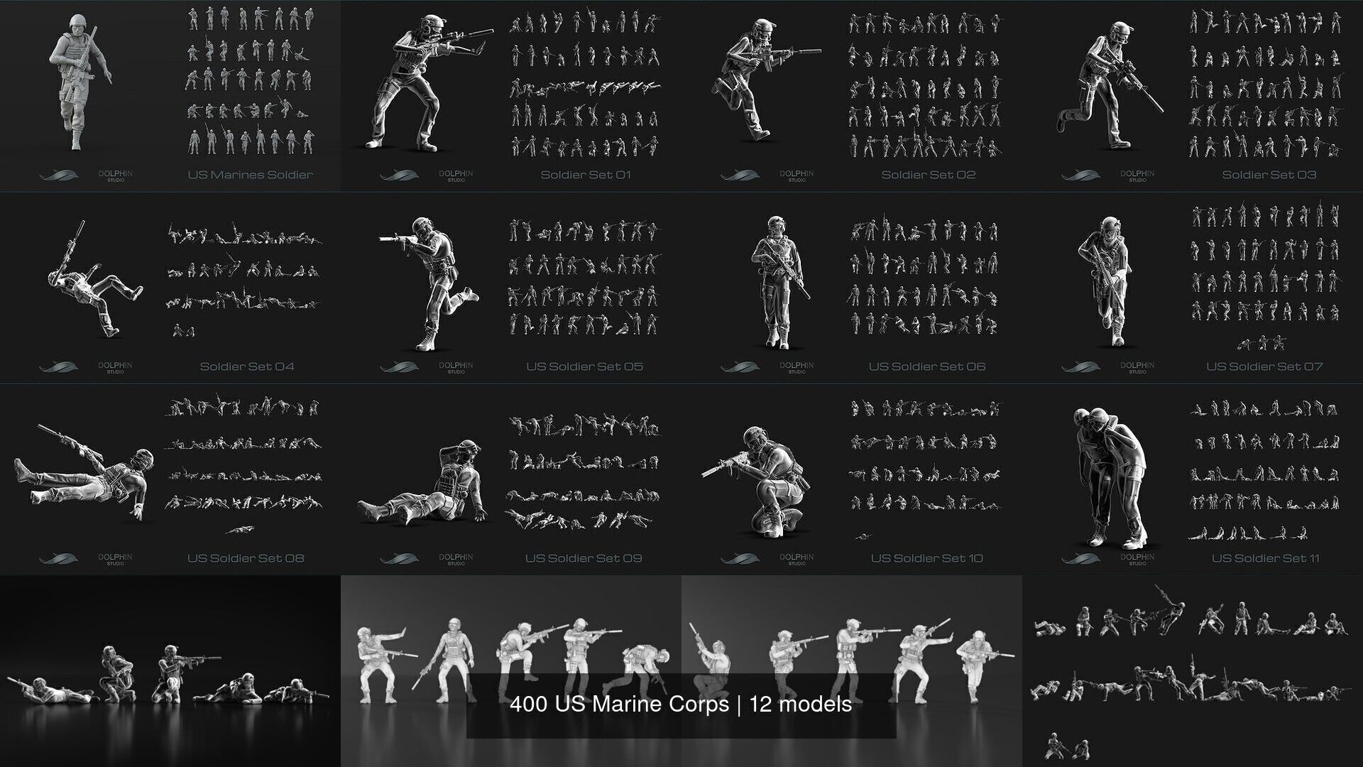 400 US Marine Corps 3D Model Collection 3D printable | CGTrader