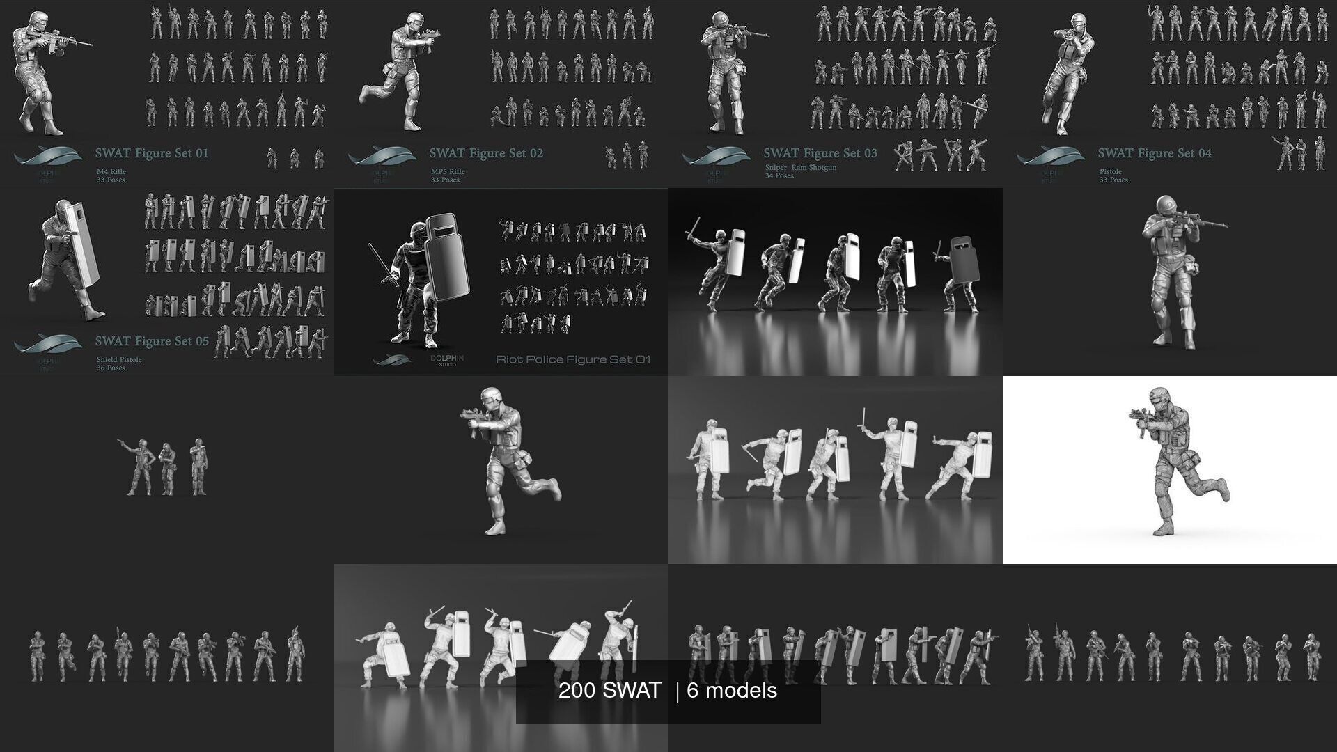 200 SWAT 3D Model Collection 3D printable | CGTrader