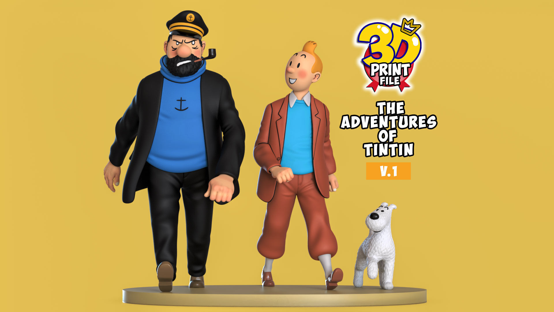 The Adventures of TINTIN 3D model Diorama v1 3D model 3D printable ...