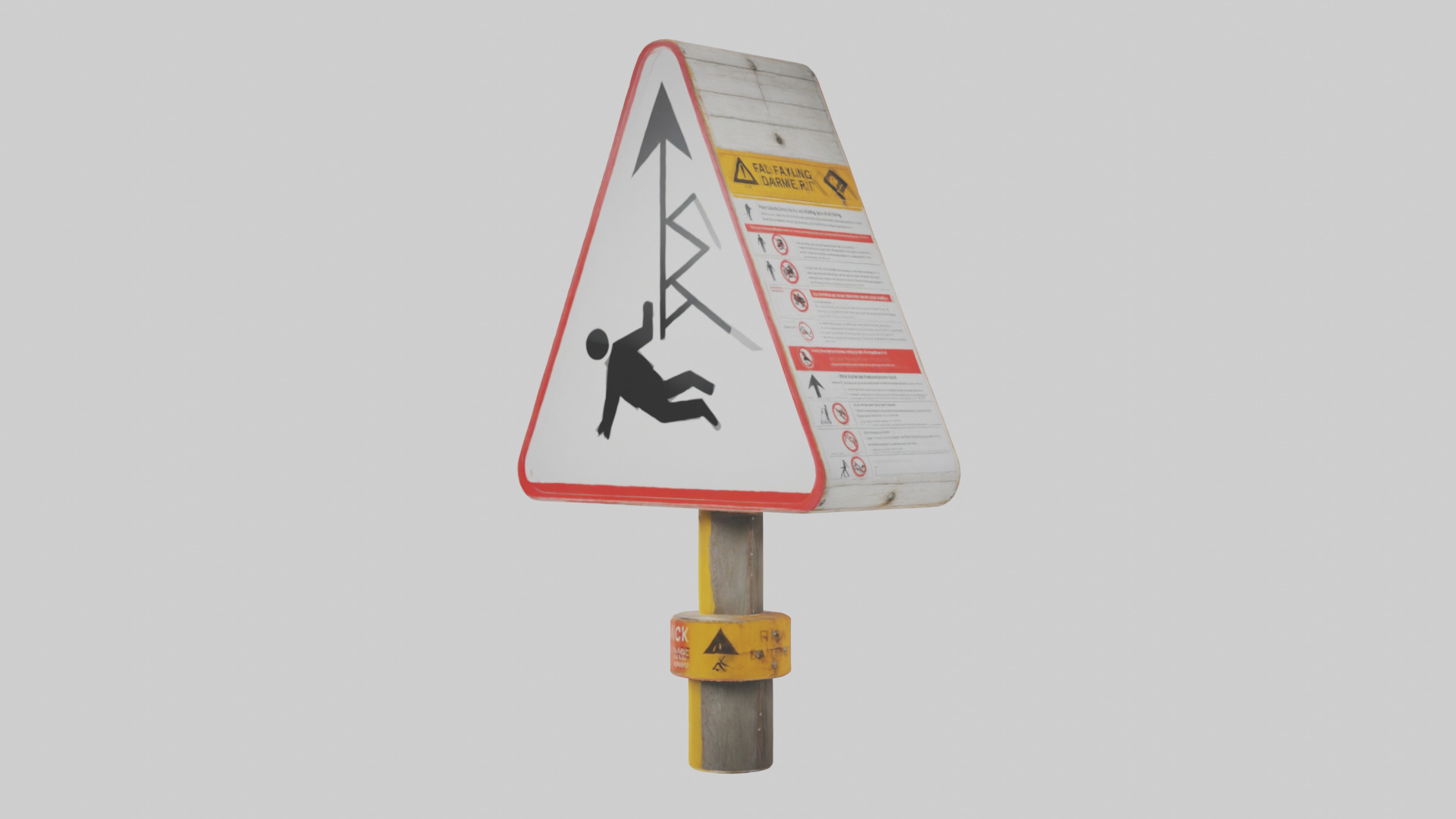 3D model Risk of Falling Danger Sign model VR / AR / low-poly | CGTrader