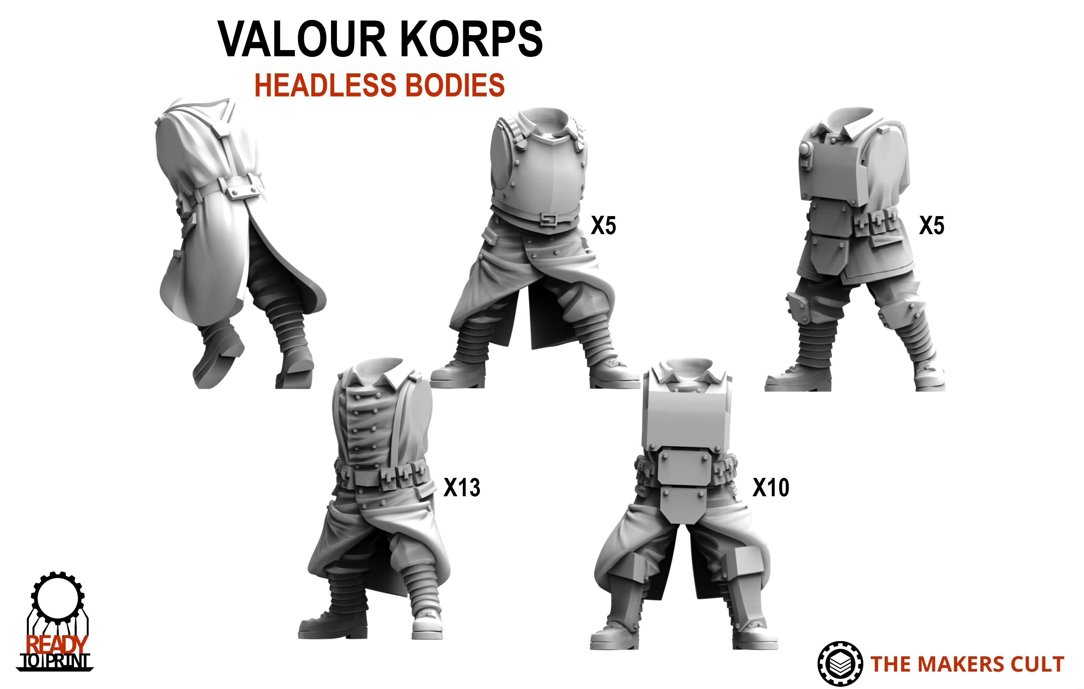 Valour Korps - Headless Bodies 3D model 3D printable | CGTrader