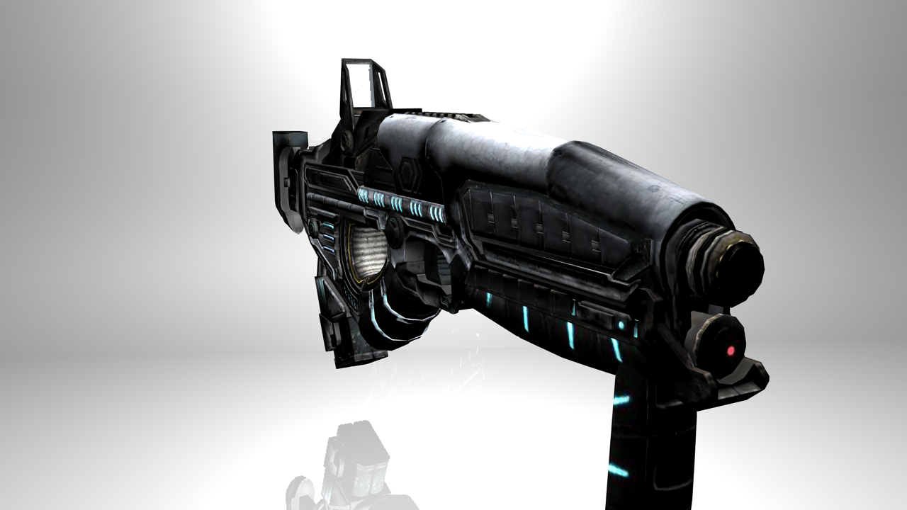 Sci-Fi Submachine Gun 3D Model Game ready rigged .fbx .c4d - CGTrader.com