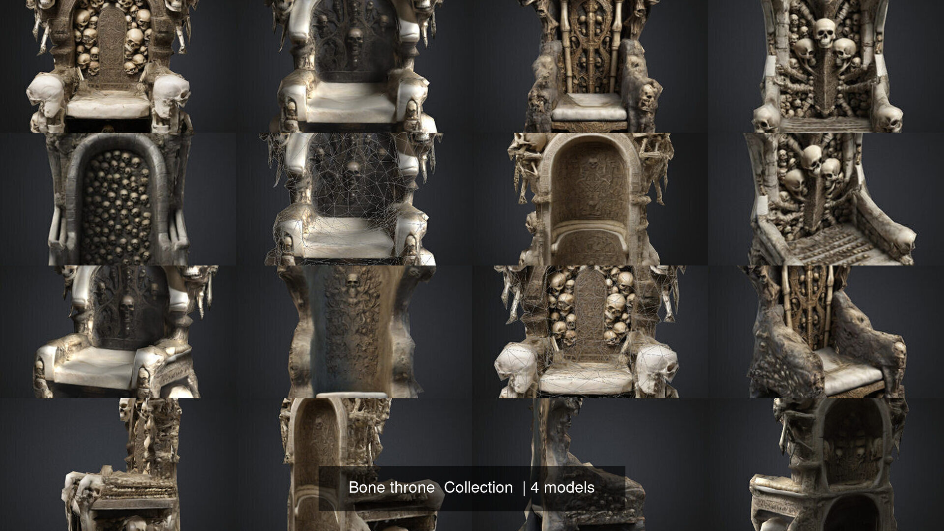 Bone throne Collection VR / AR / low-poly | CGTrader
