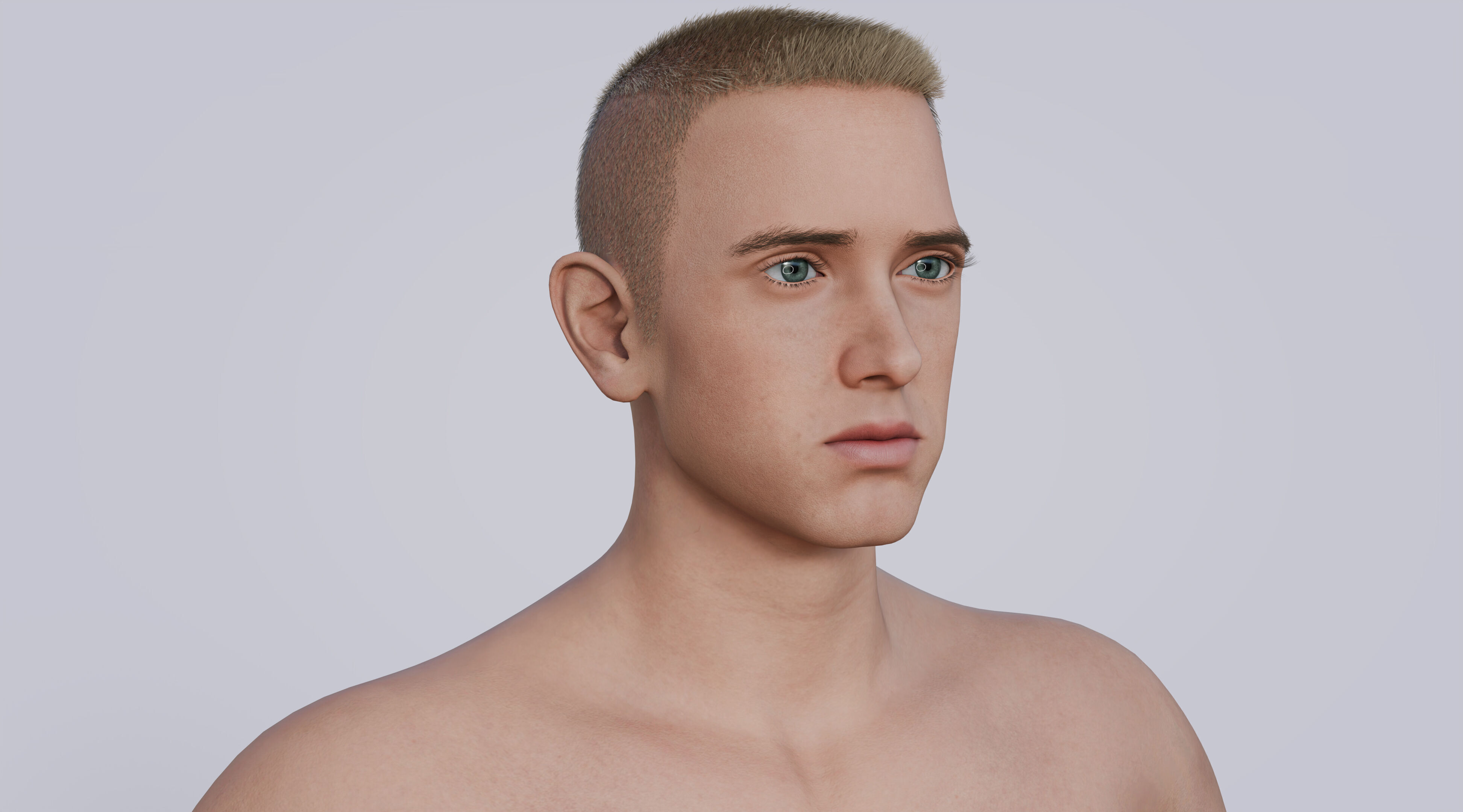 3D model Eminem - American Singer Rapper Actor - Blonde Buzz Cut Hair ...