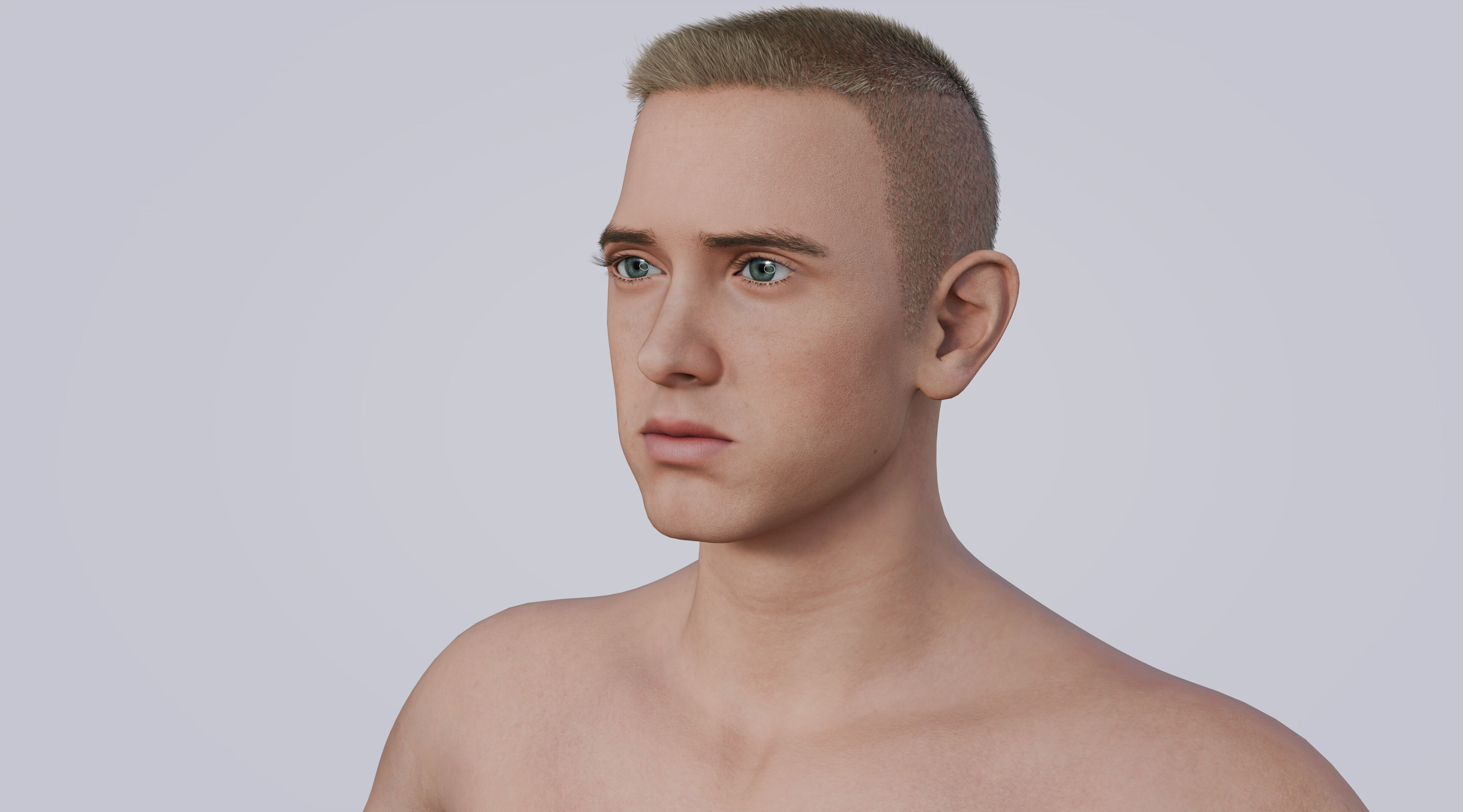 3D model Eminem - American Singer Rapper Actor - Blonde Buzz Cut Hair ...